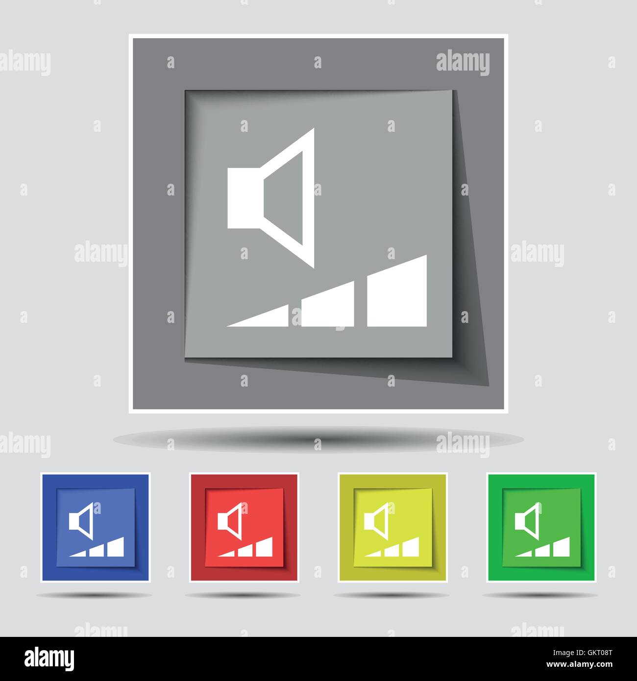 volume, sound icon sign on original five colored buttons. Vector Stock ...