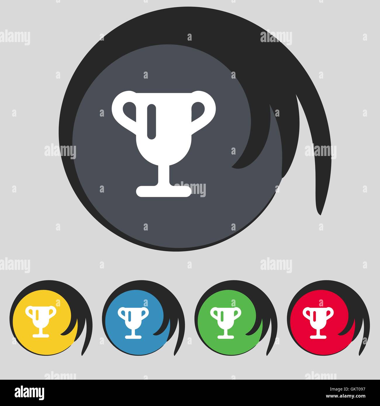 Winner cup, Awarding of winners, Trophy icon sign. Symbol on five ...