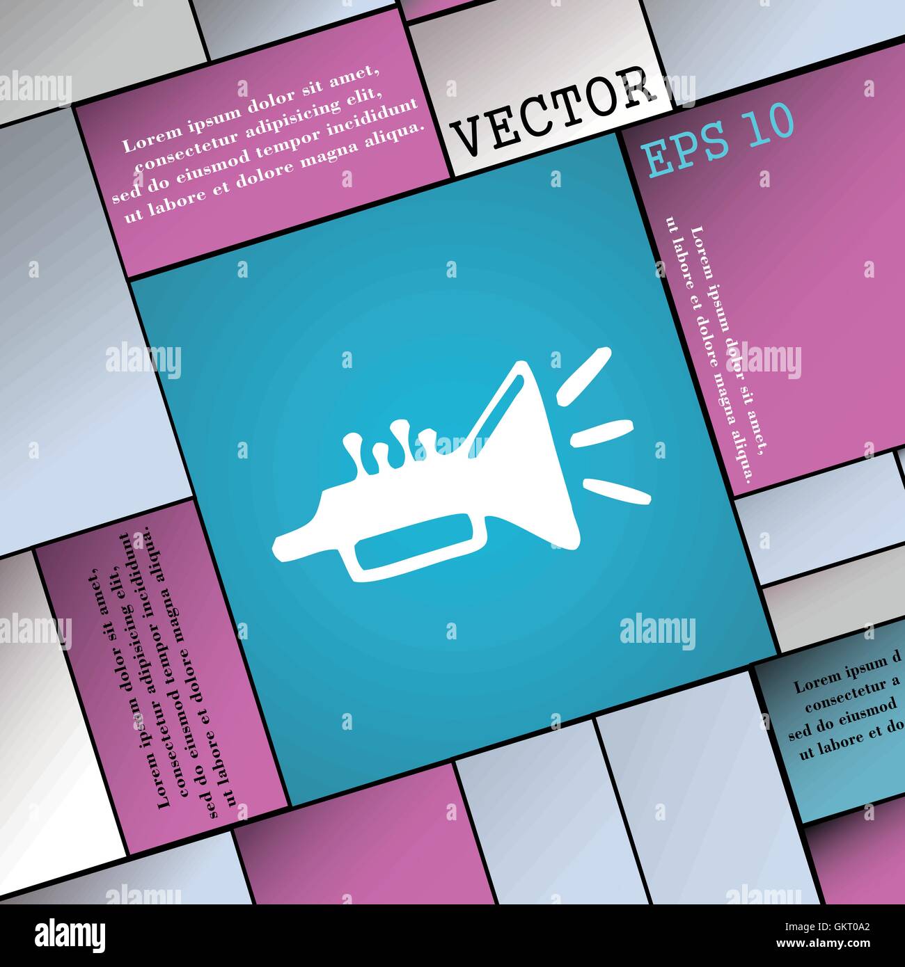 trumpet, brass instrument icon sign. Modern flat style for your design ...