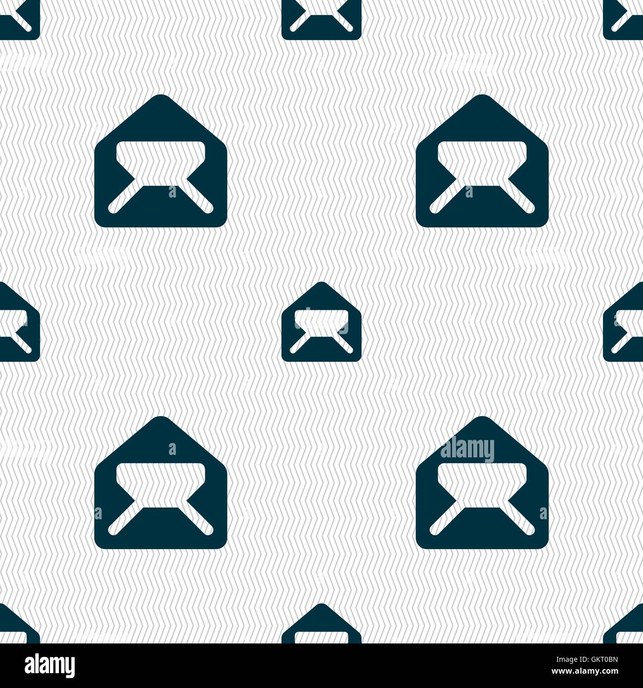 Mail, envelope, letter icon sign. Seamless pattern with geometric ...