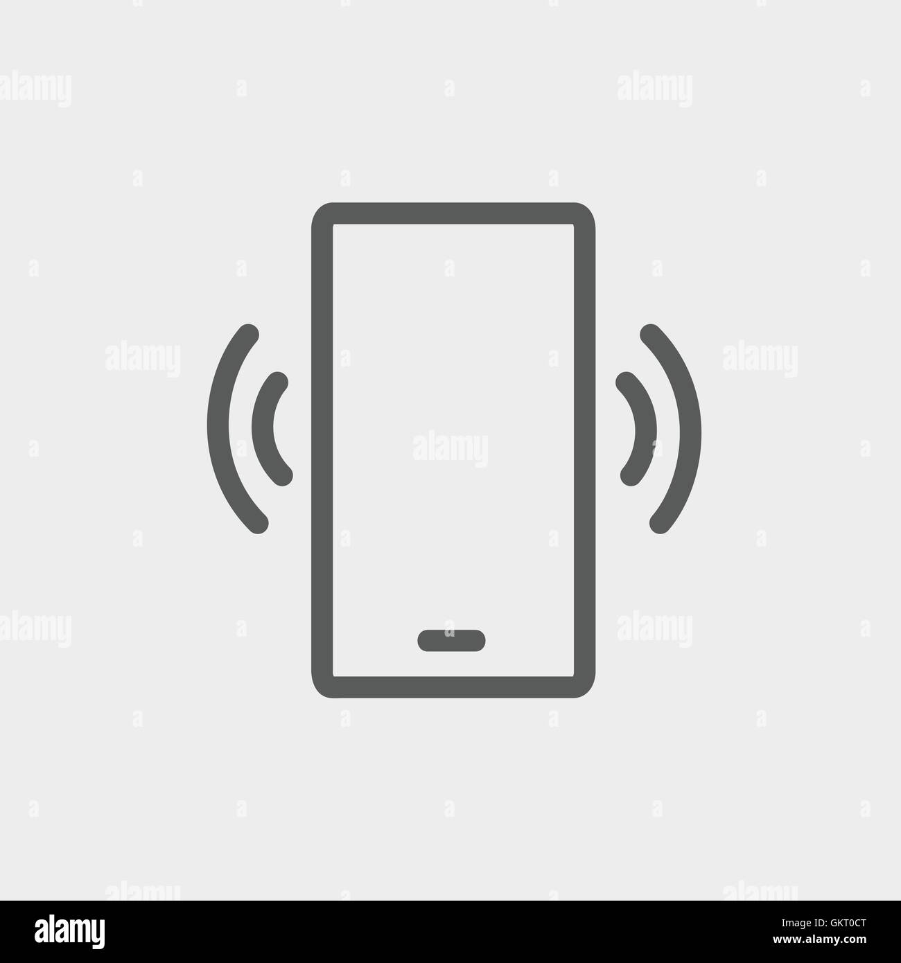 Mobile phone linear icon Black and White Stock Photos & Images - Alamy