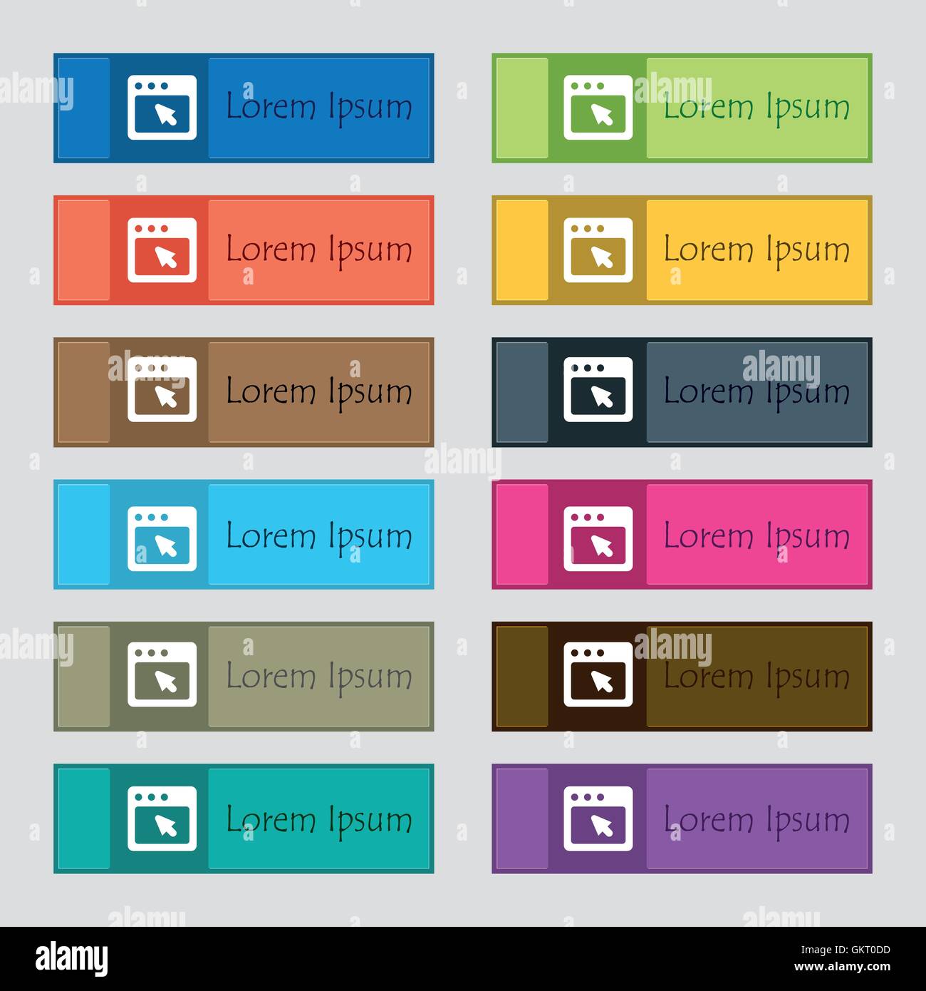 the dialog box icon sign. Set of twelve rectangular, colorful ...