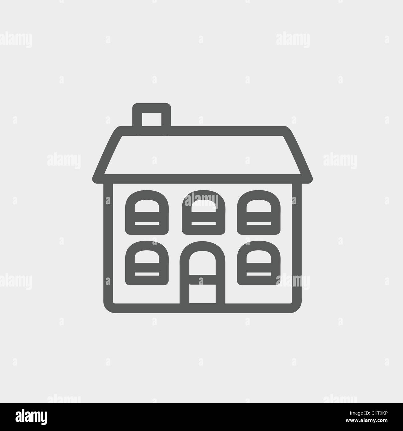 Retro flat house thin line icon Stock Vector Image & Art - Alamy