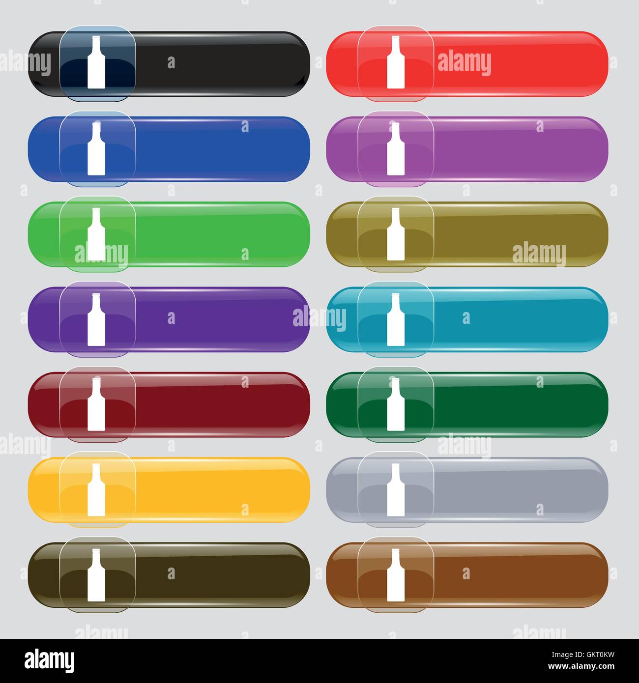 bottle icon sign. Big set of 16 colorful modern buttons for your design ...