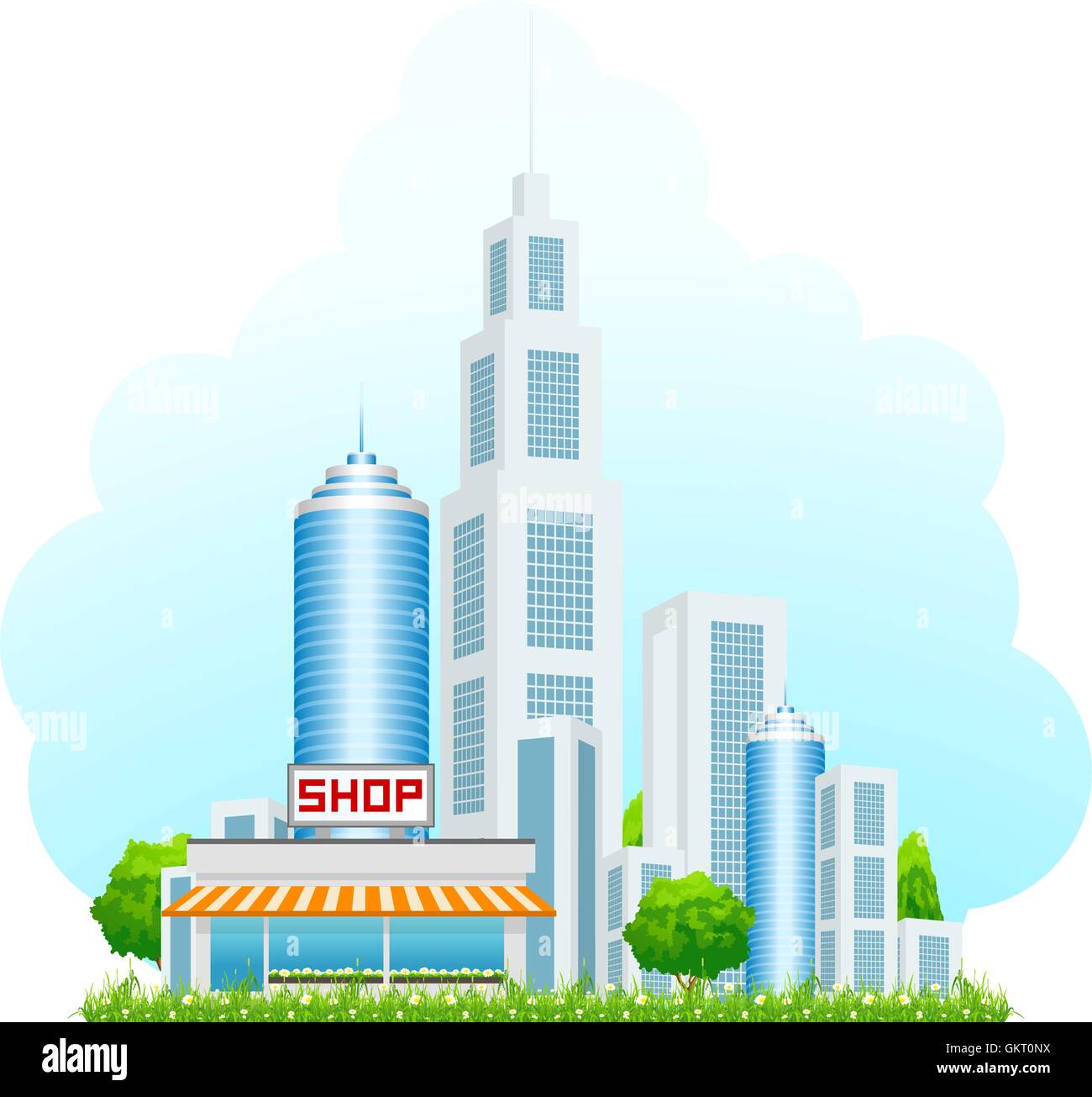 Shop building cityscape Stock Vector Images - Alamy