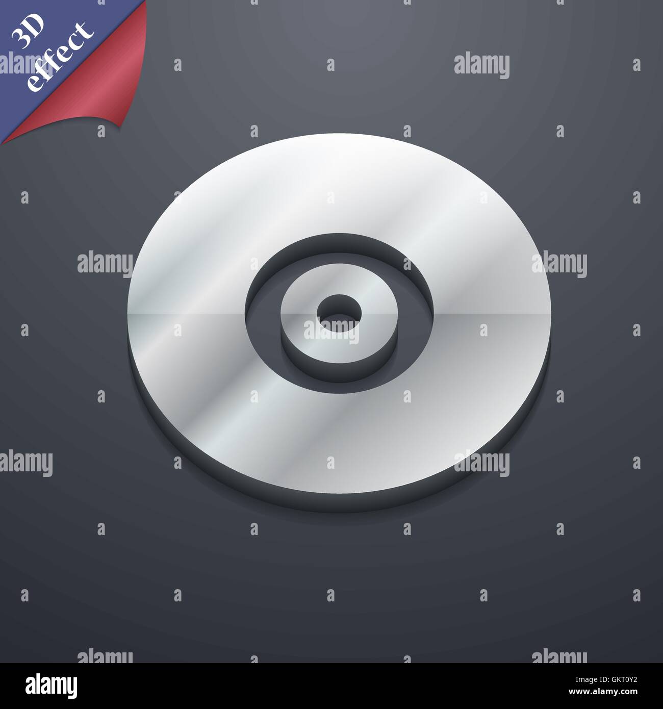 CD or DVD icon symbol. 3D style. Trendy, modern design with space for ...