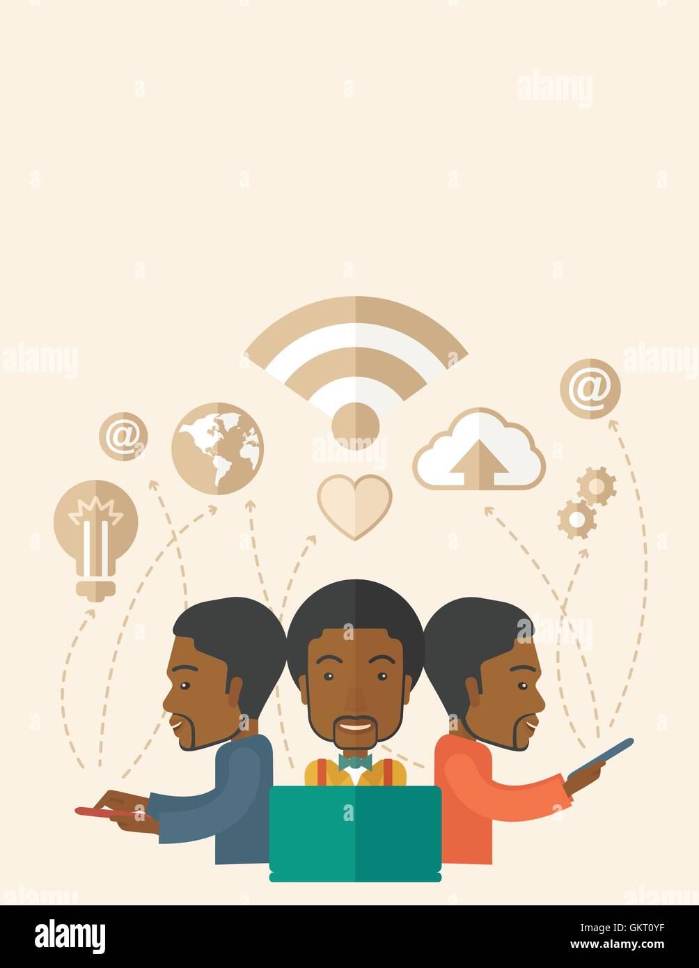 Black Men using modern technology Stock Vector Image & Art - Alamy