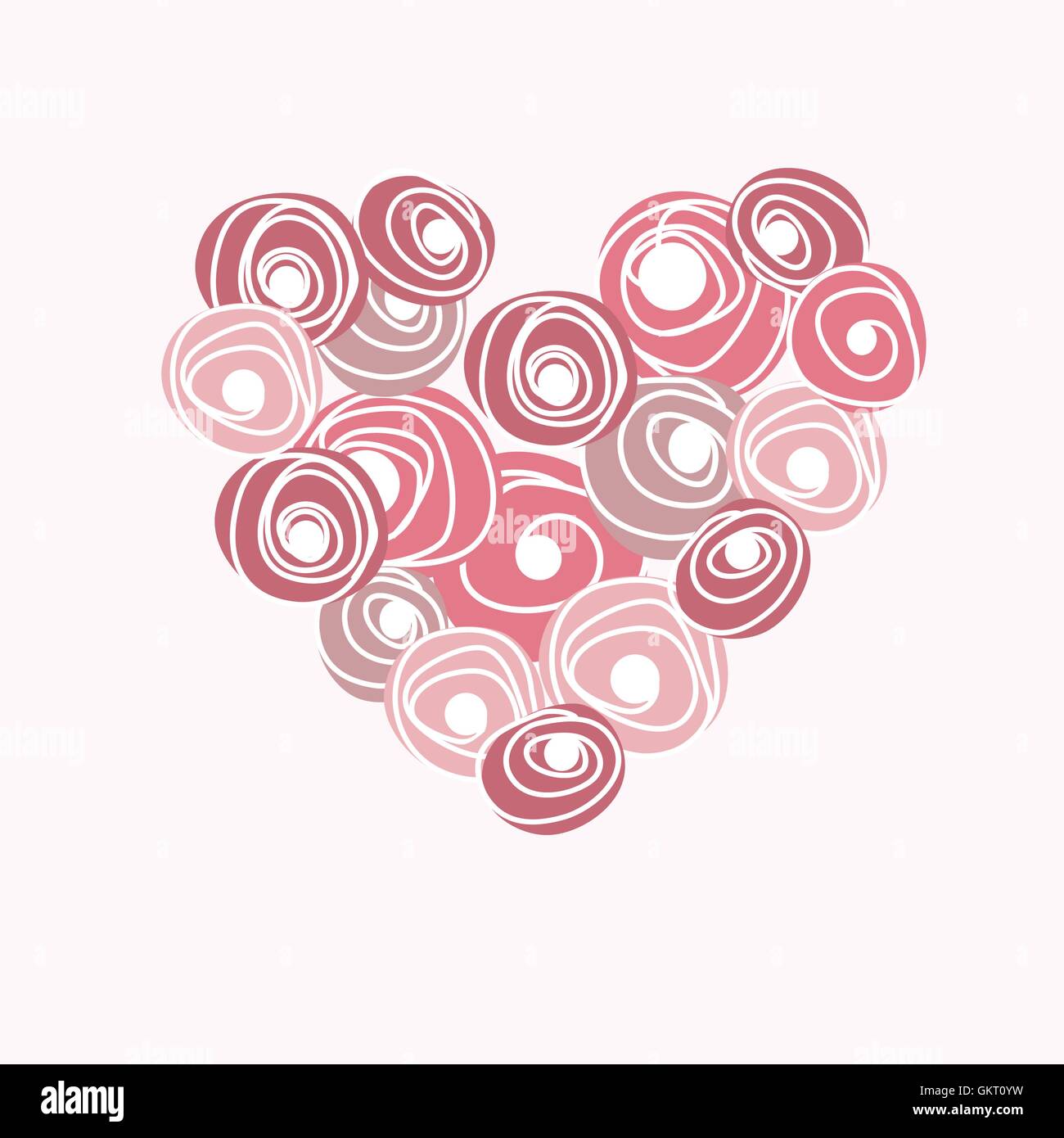 Cartoon Hearts And Roses