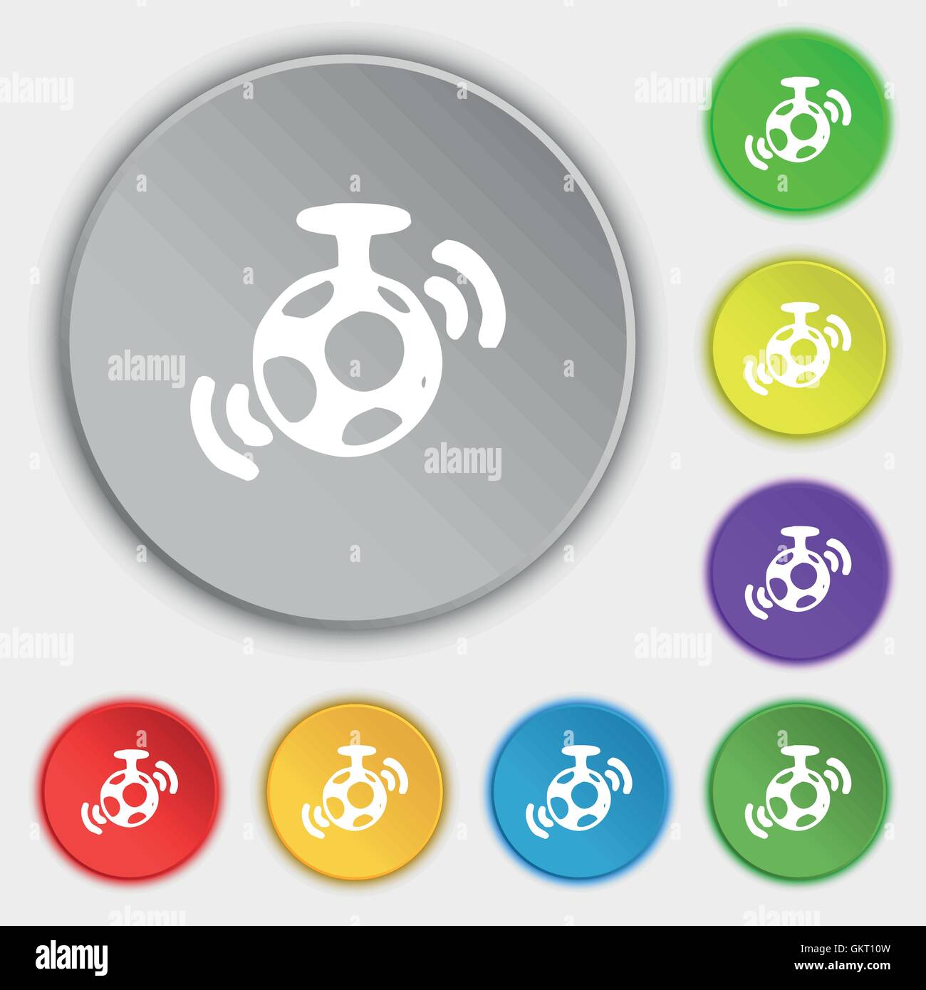 mirror ball disco icon sign. Symbol on five flat buttons. Vector Stock ...