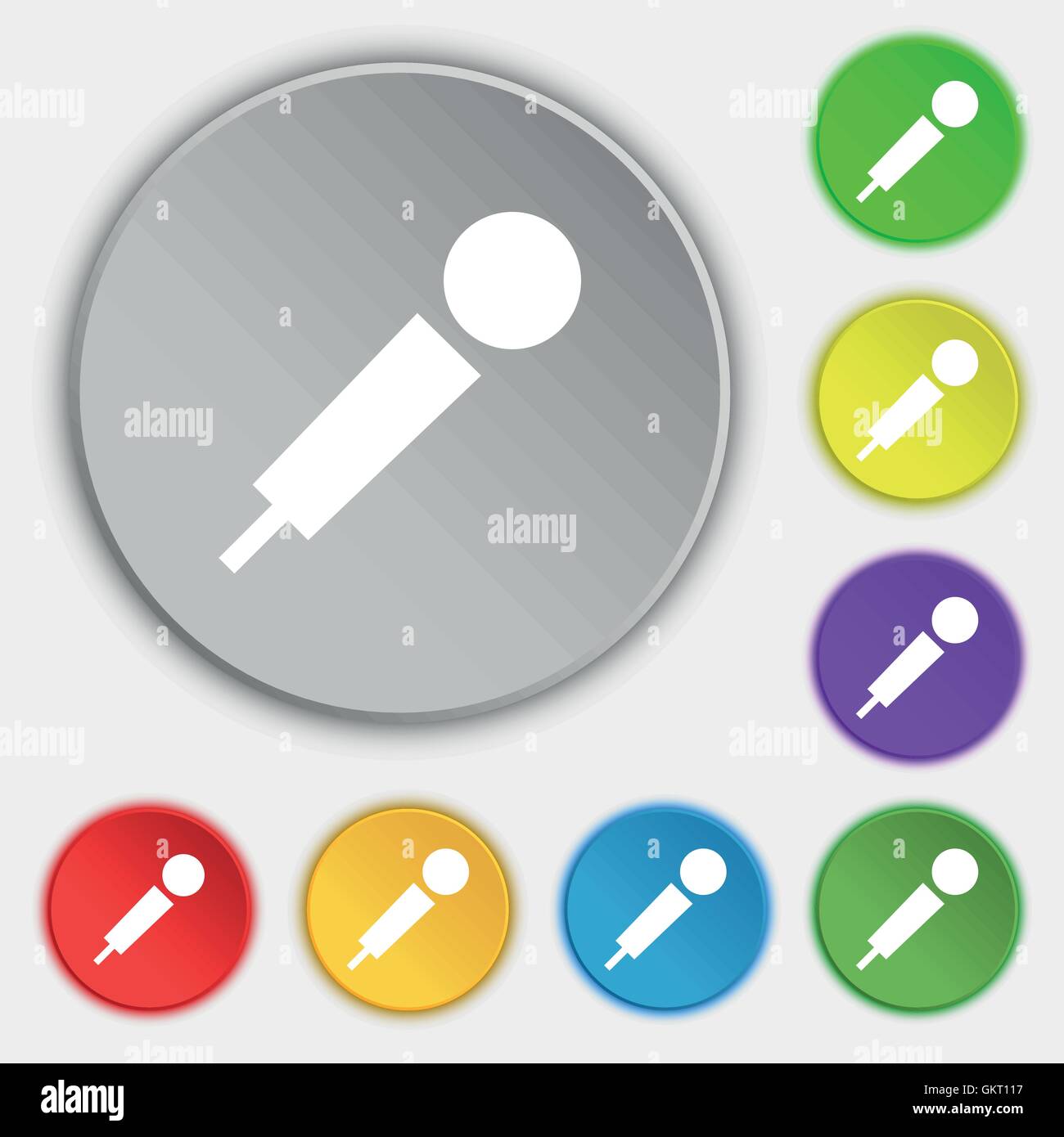 microphone icon sign. Symbol on five flat buttons. Vector Stock Vector ...