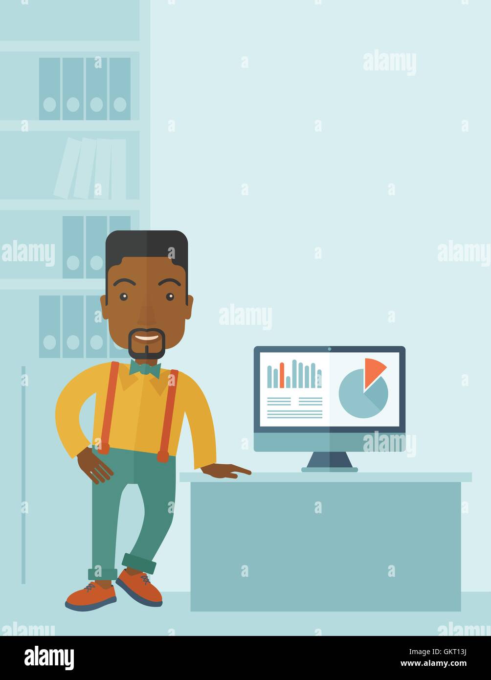 Man presenting a graph from his computer Stock Vector Image & Art - Alamy