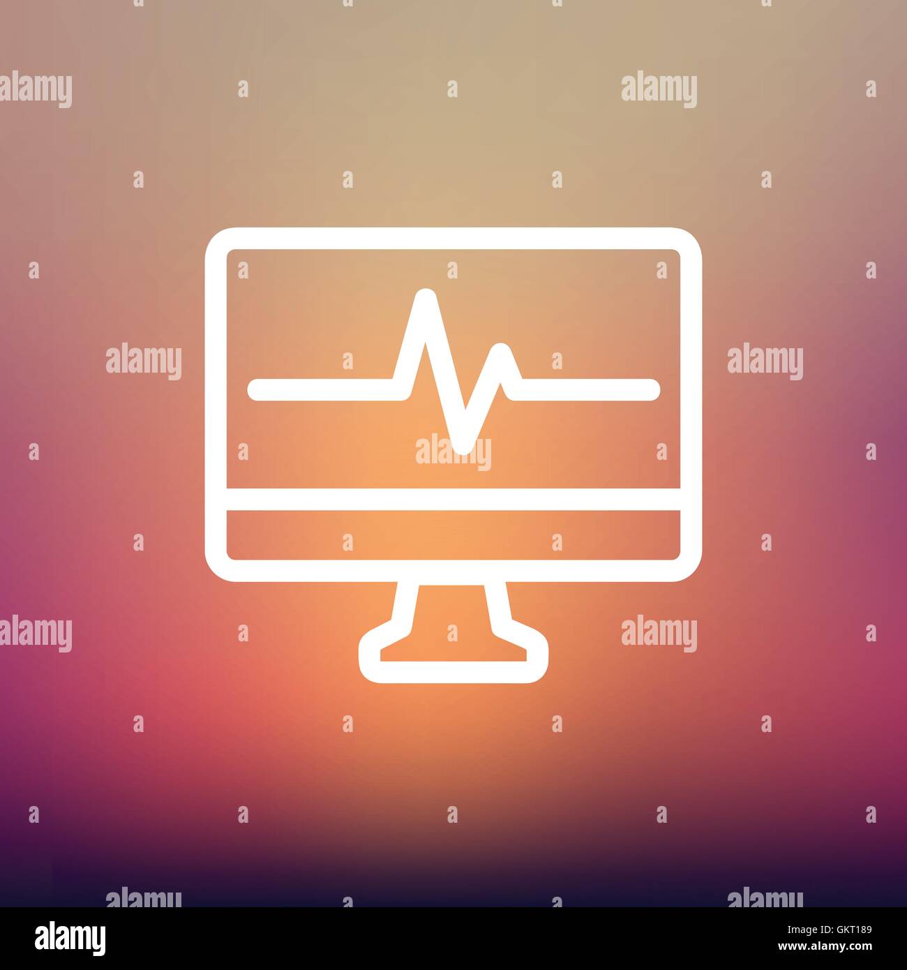 Heart beat display in monitor thin line icon Stock Vector Image & Art ...