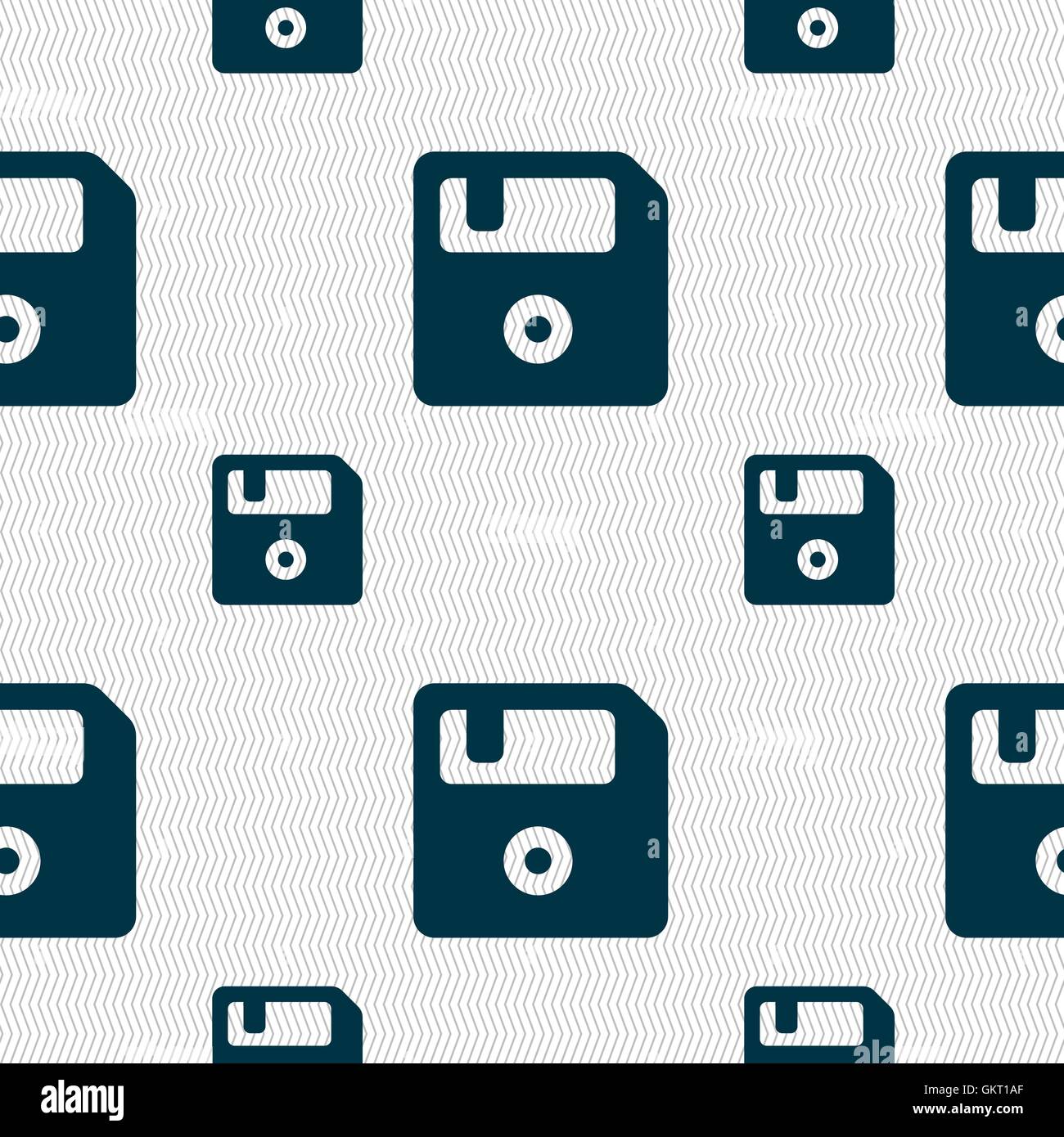 floppy icon sign. Seamless pattern with geometric texture. Vector Stock ...