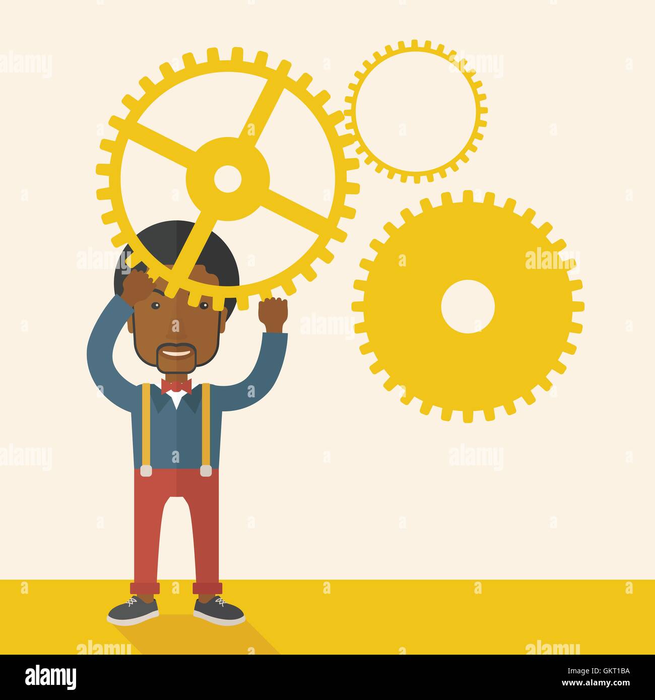 Business people holding gears Stock Vector Images - Alamy