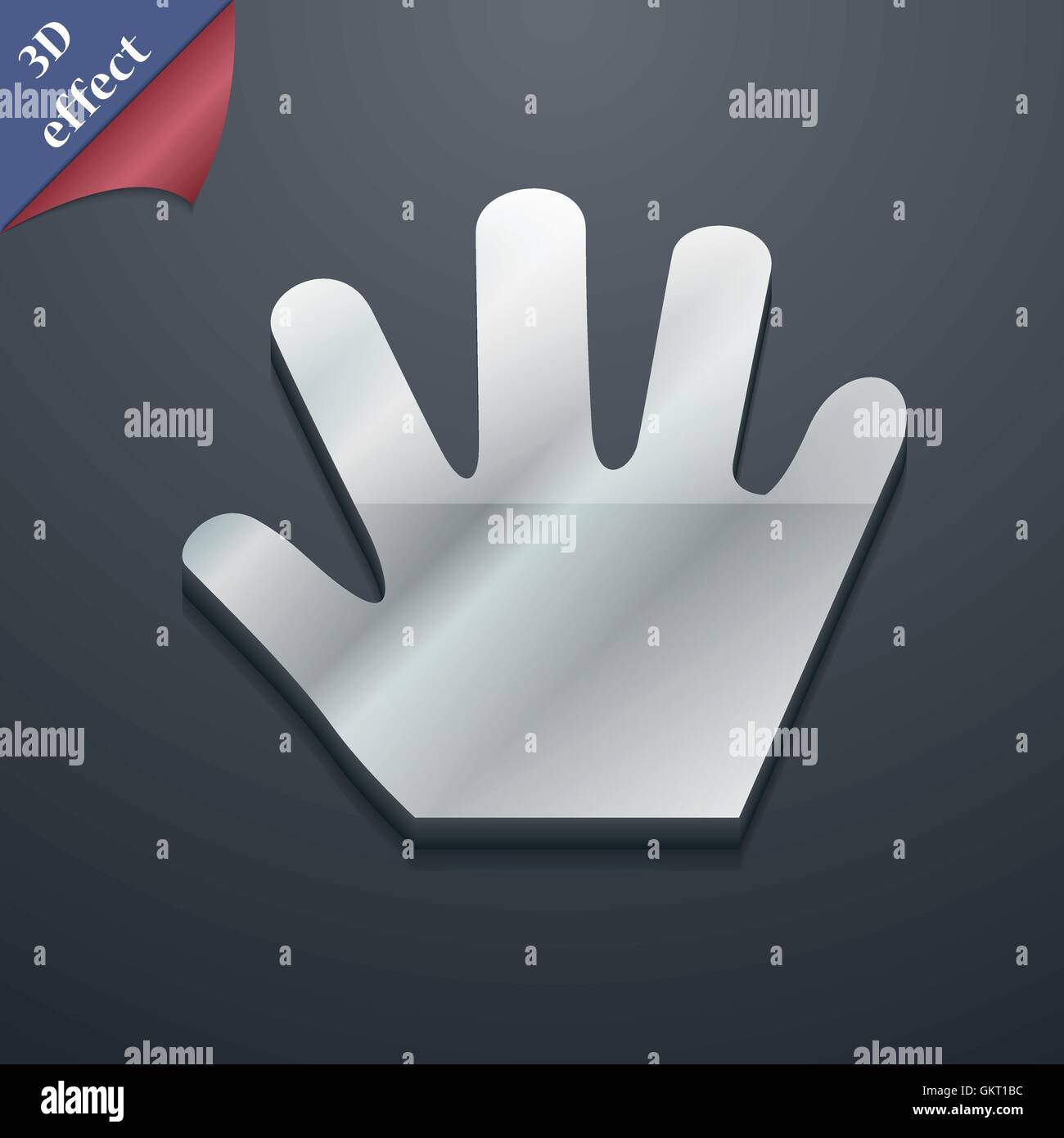 Hand icon symbol. 3D style. Trendy, modern design with space for your ...