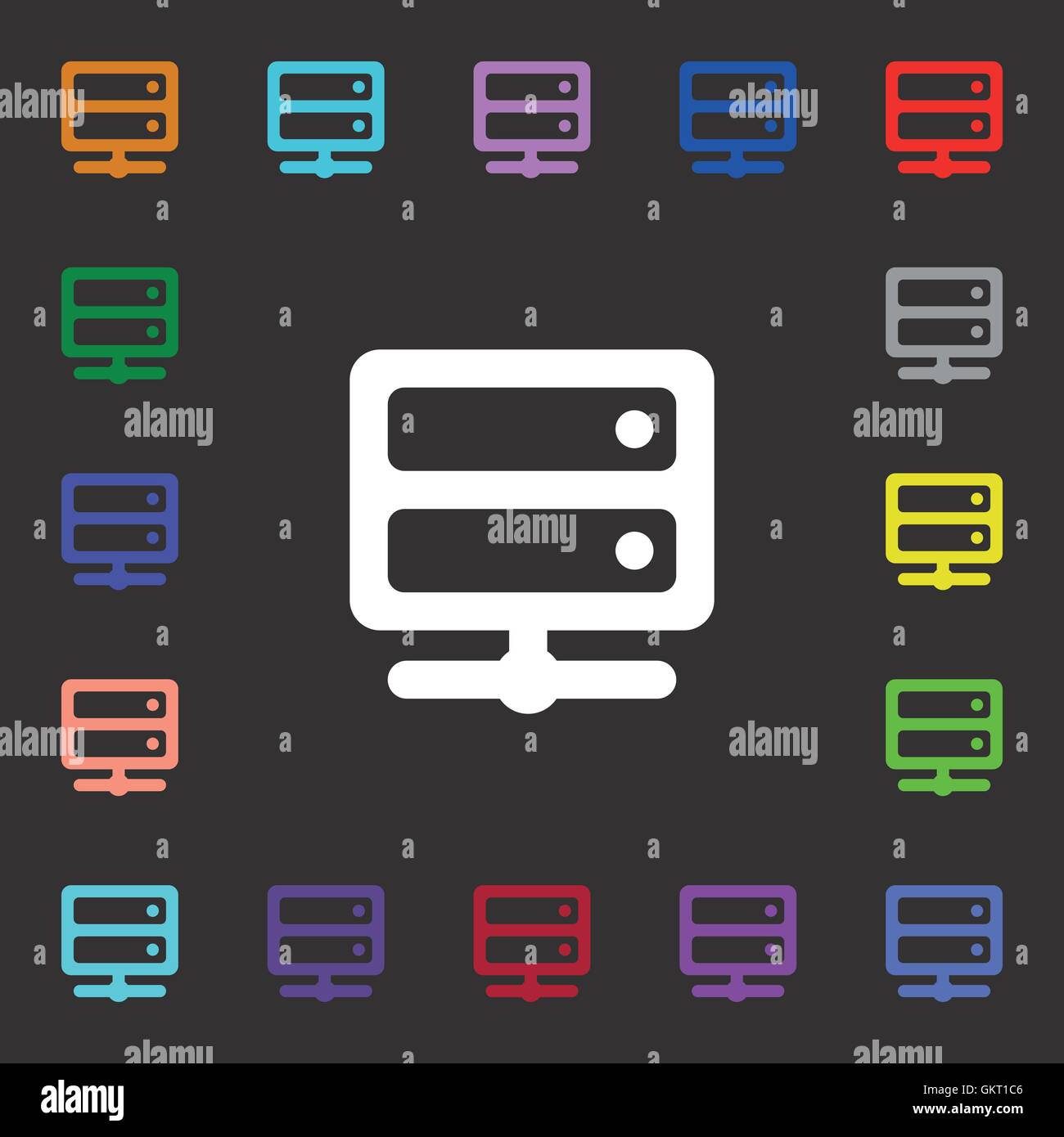 Server icon sign. Lots of colorful symbols for your design. Vector ...