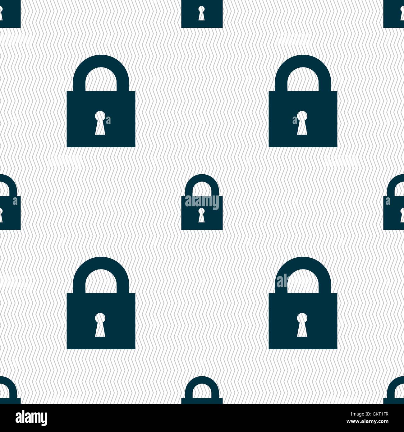 closed lock icon sign. Seamless pattern with geometric texture. Vector ...