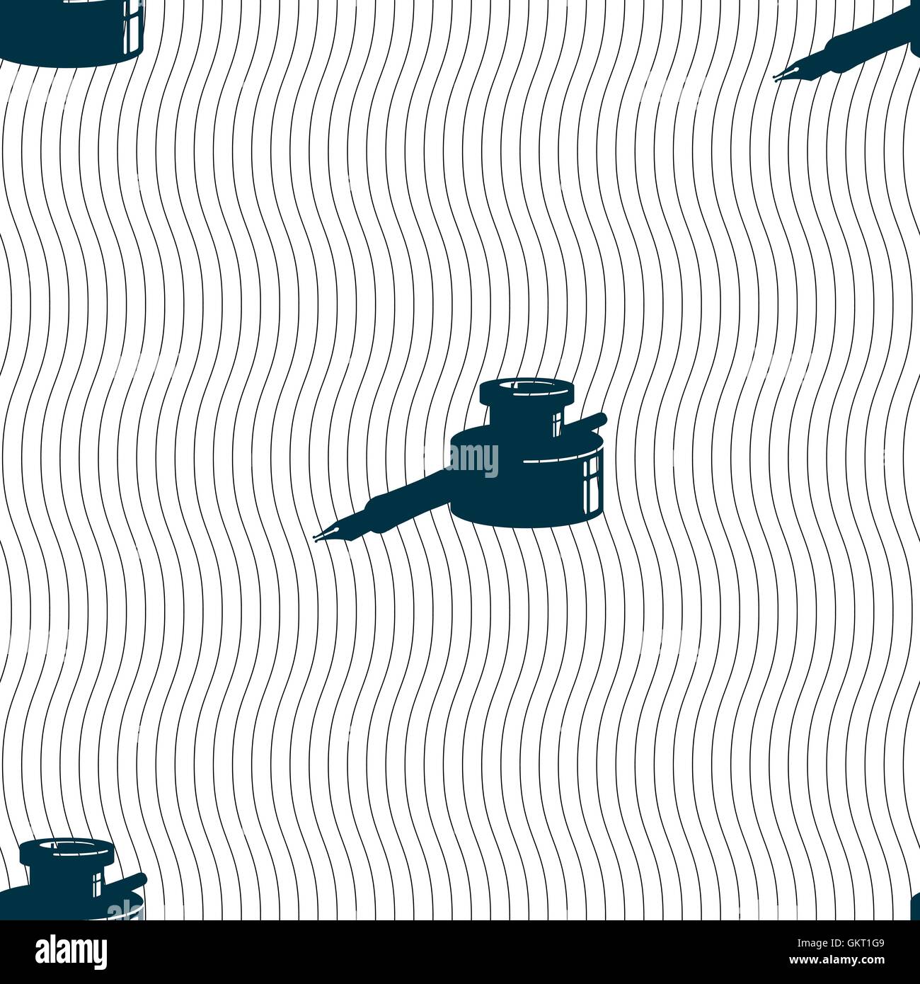 pen and ink icon sign. Seamless pattern with geometric texture. Vector ...