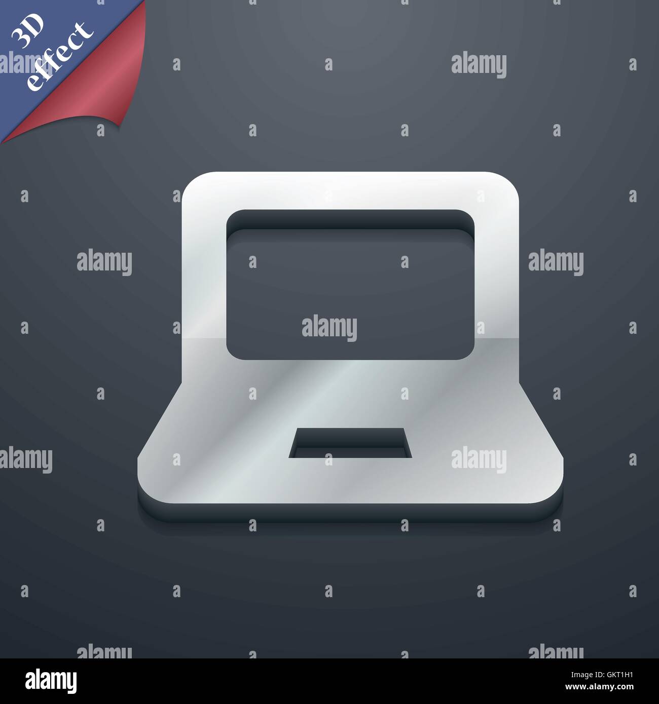 Laptop icon symbol. 3D style. Trendy, modern design with space for your ...