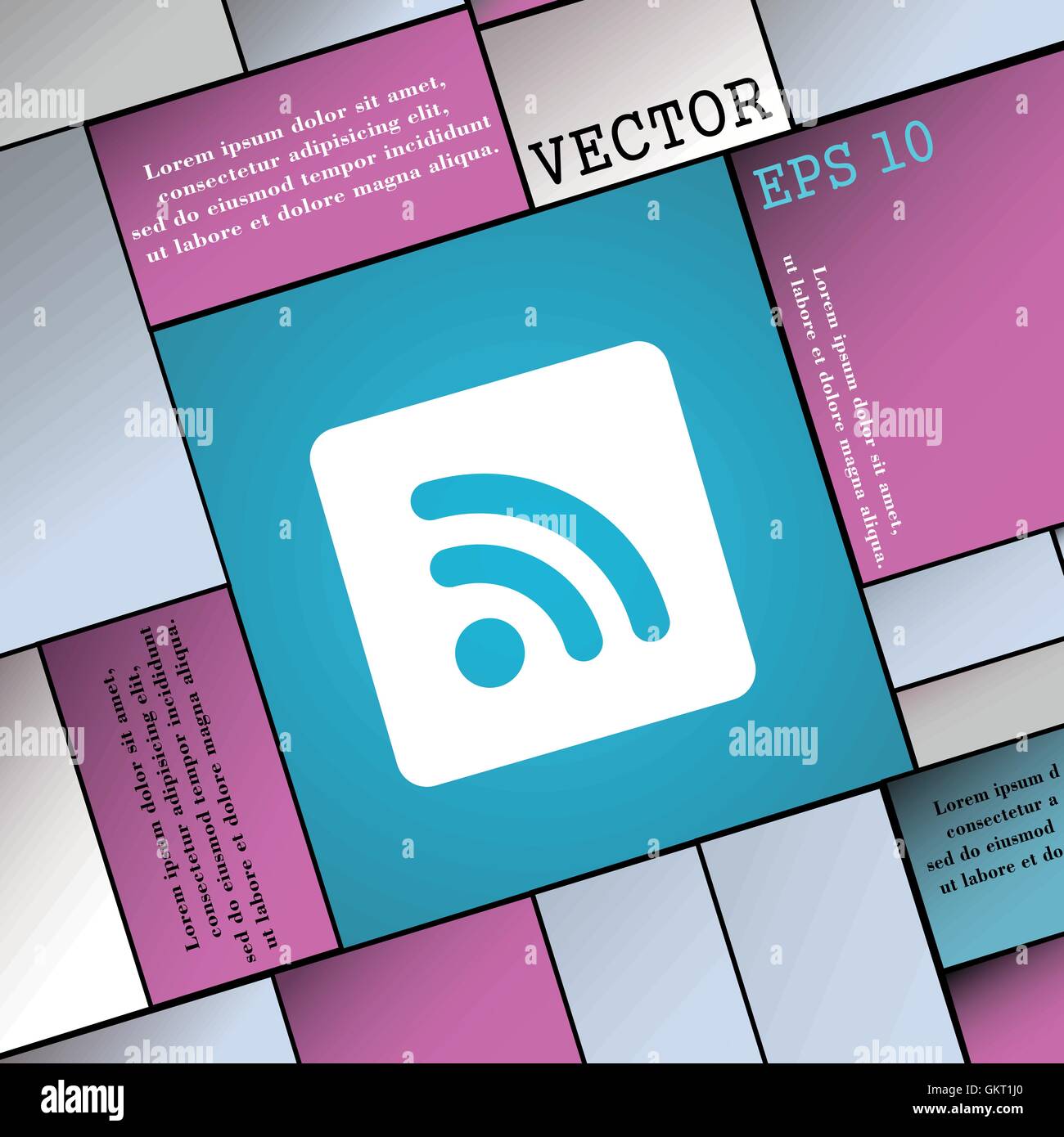 RSS feed icon sign. Modern flat style for your design. Vector Stock ...