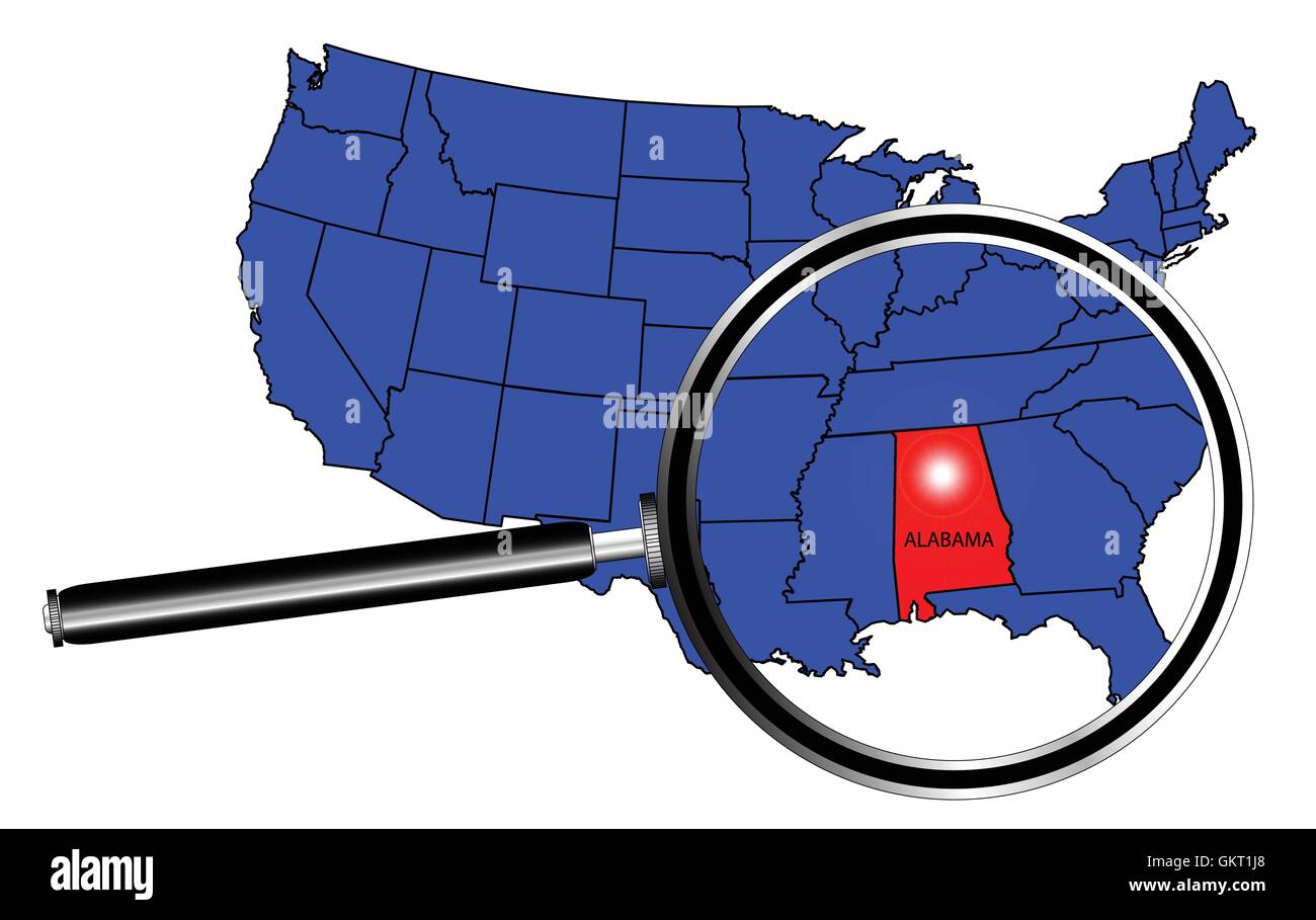 Alabama state map hi-res stock photography and images - Alamy