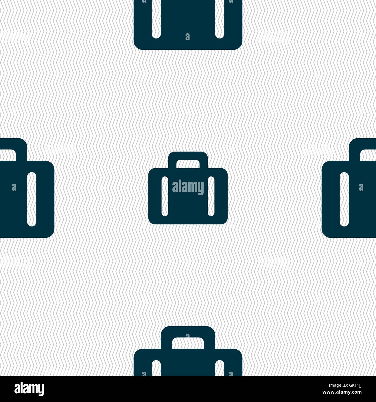 suitcase icon sign. Seamless pattern with geometric texture. Vector ...