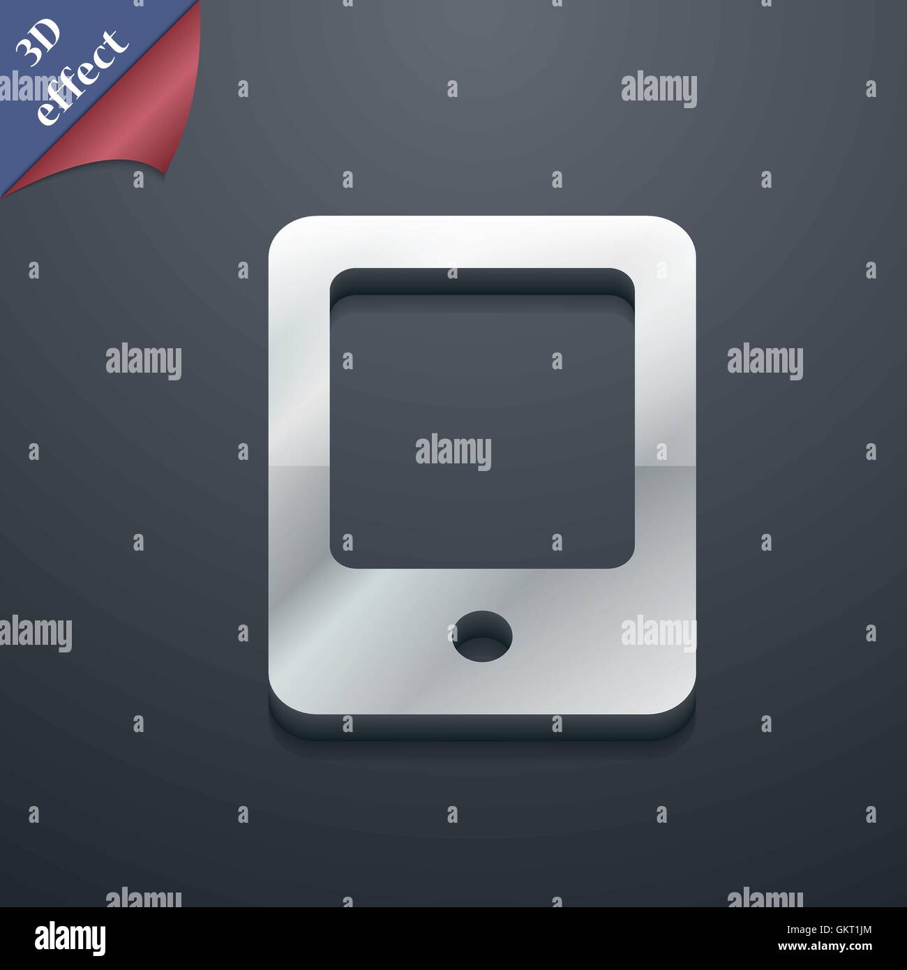 Tablet icon symbol. 3D style. Trendy, modern design with space for your ...