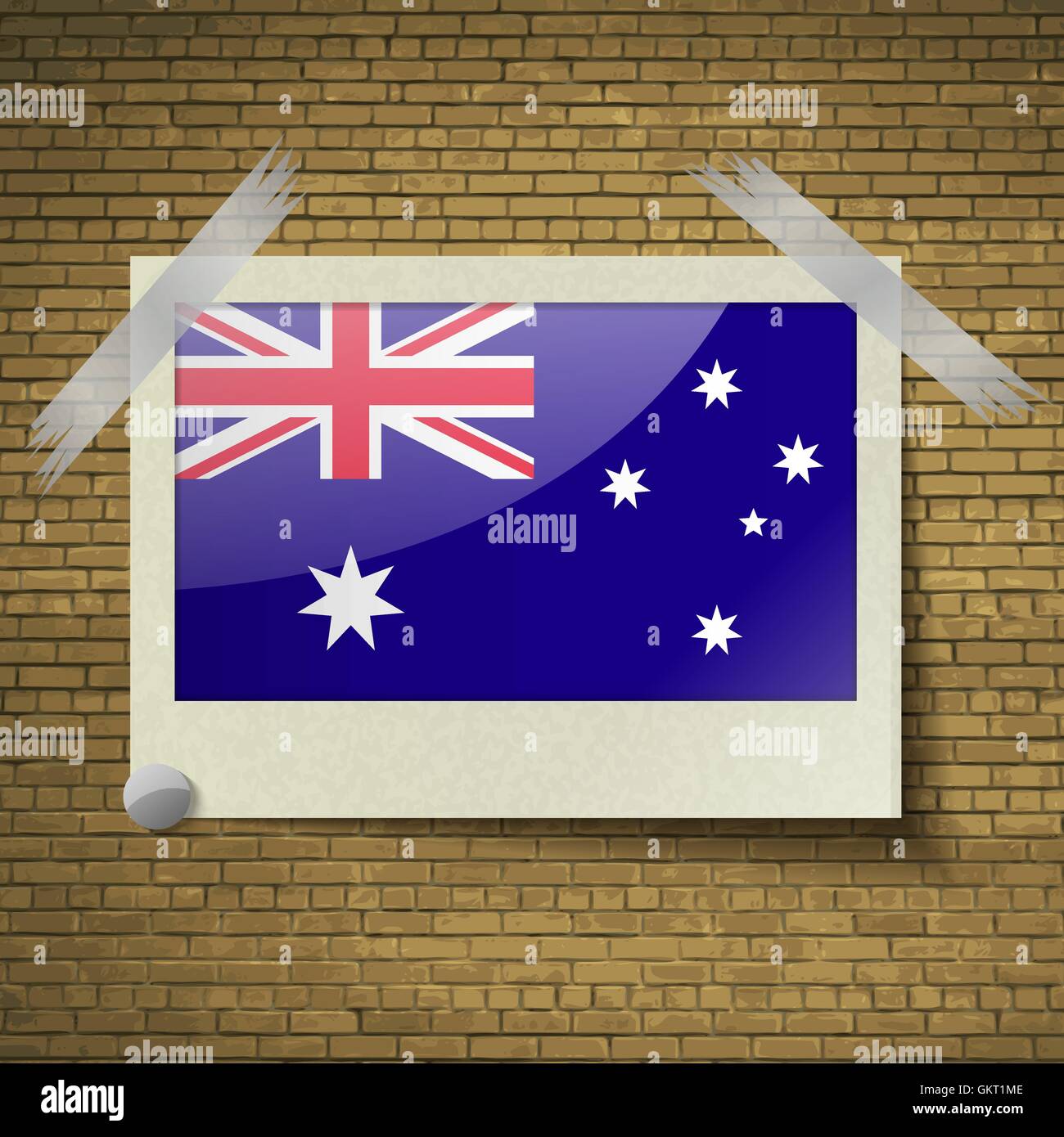Flags Australia at frame on a brick background. Vector Stock Vector ...