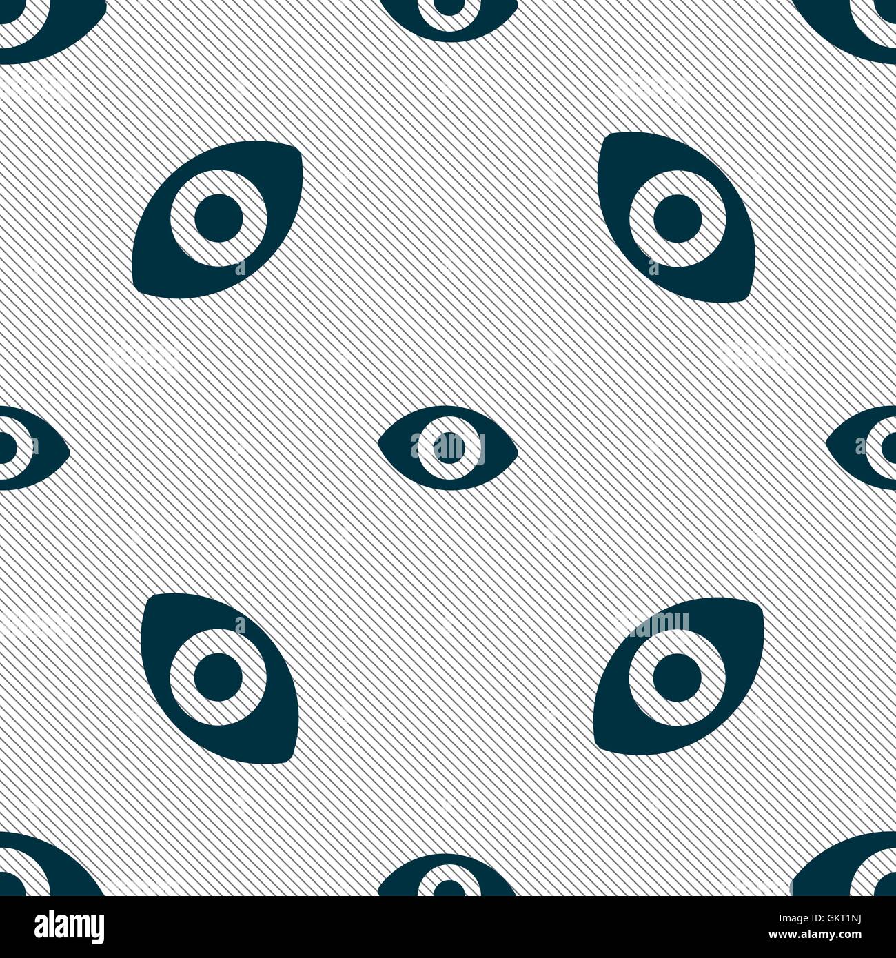 sixth sense, the eye icon sign. Seamless pattern with geometric texture ...