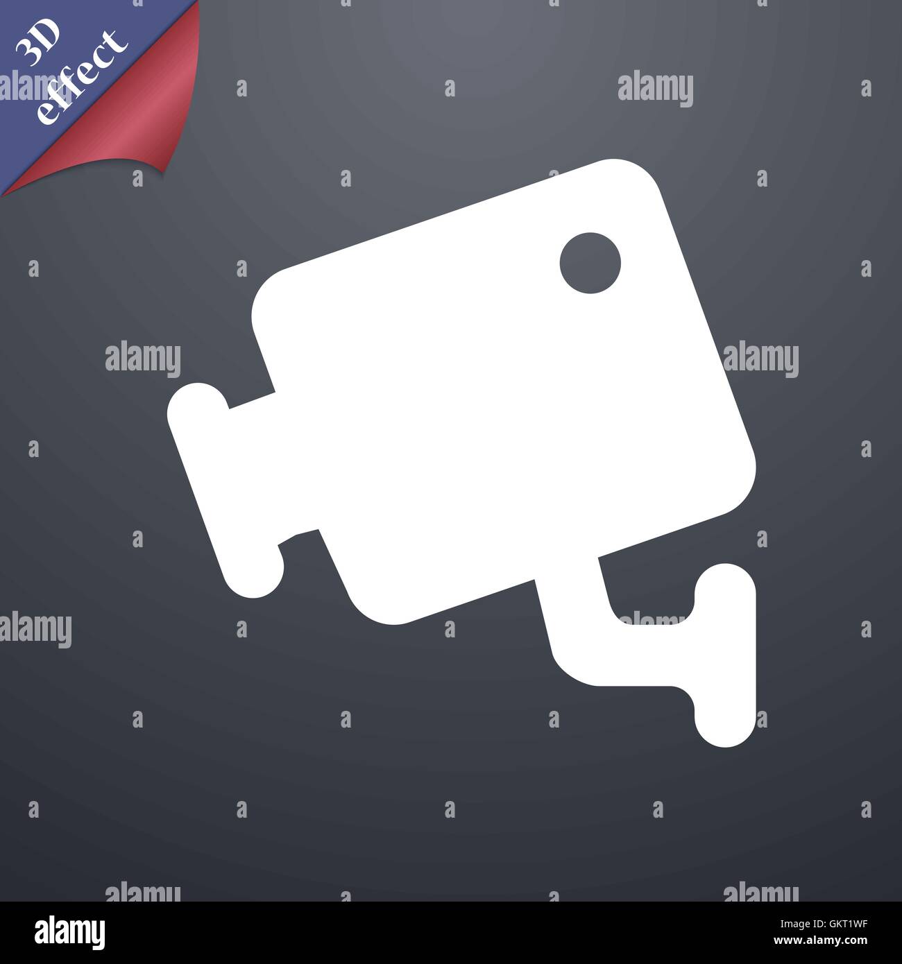 video camera icon symbol. 3D style. Trendy, modern design with space ...