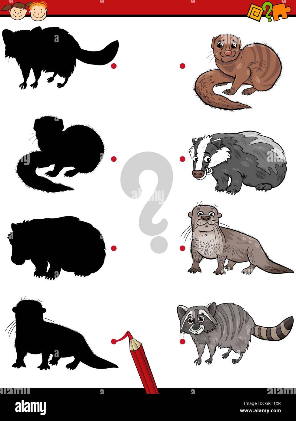 education shadows game cartoon Stock Vector Image & Art - Alamy