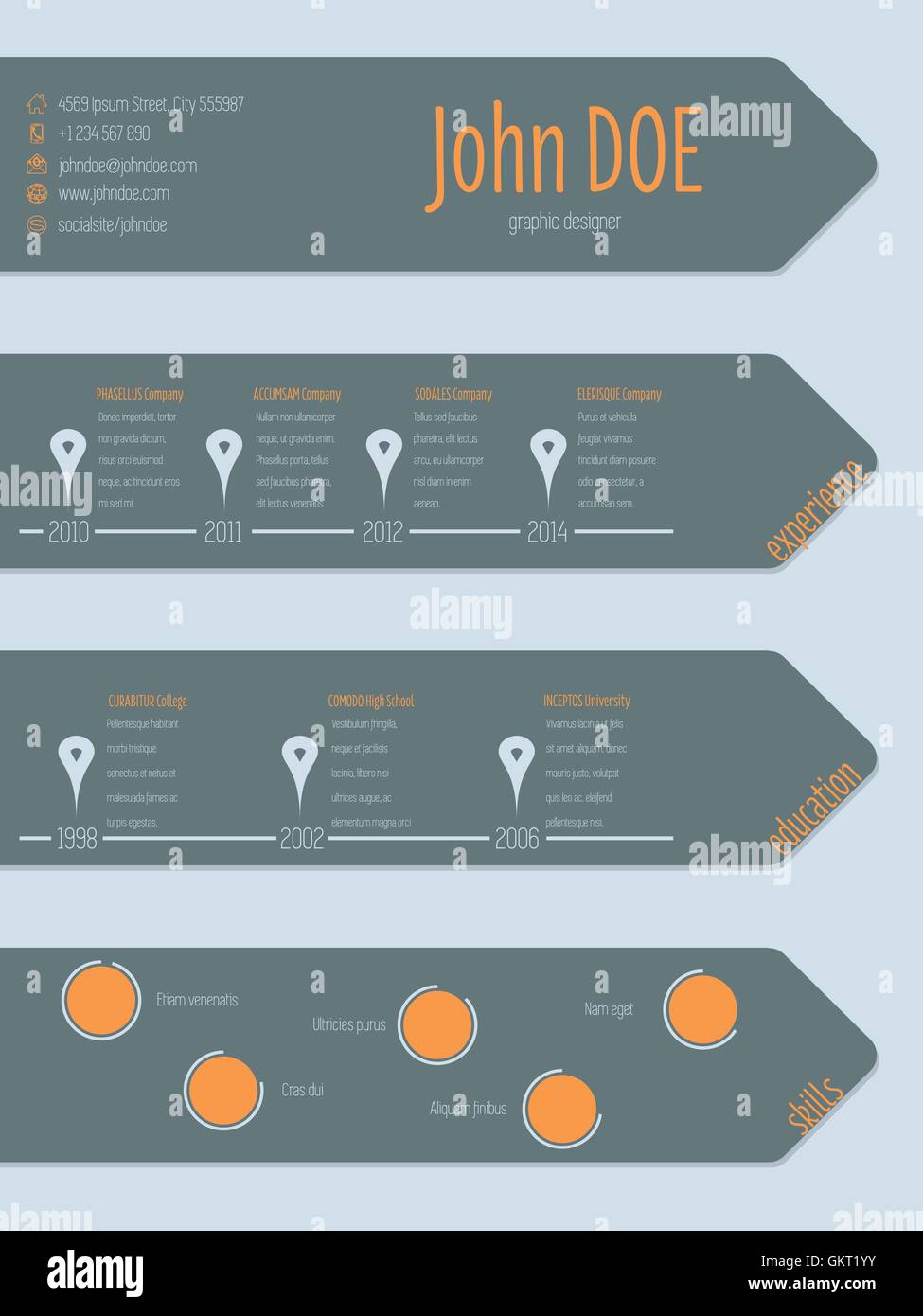 Curriculum vitae resume arrows Stock Vector Images - Alamy