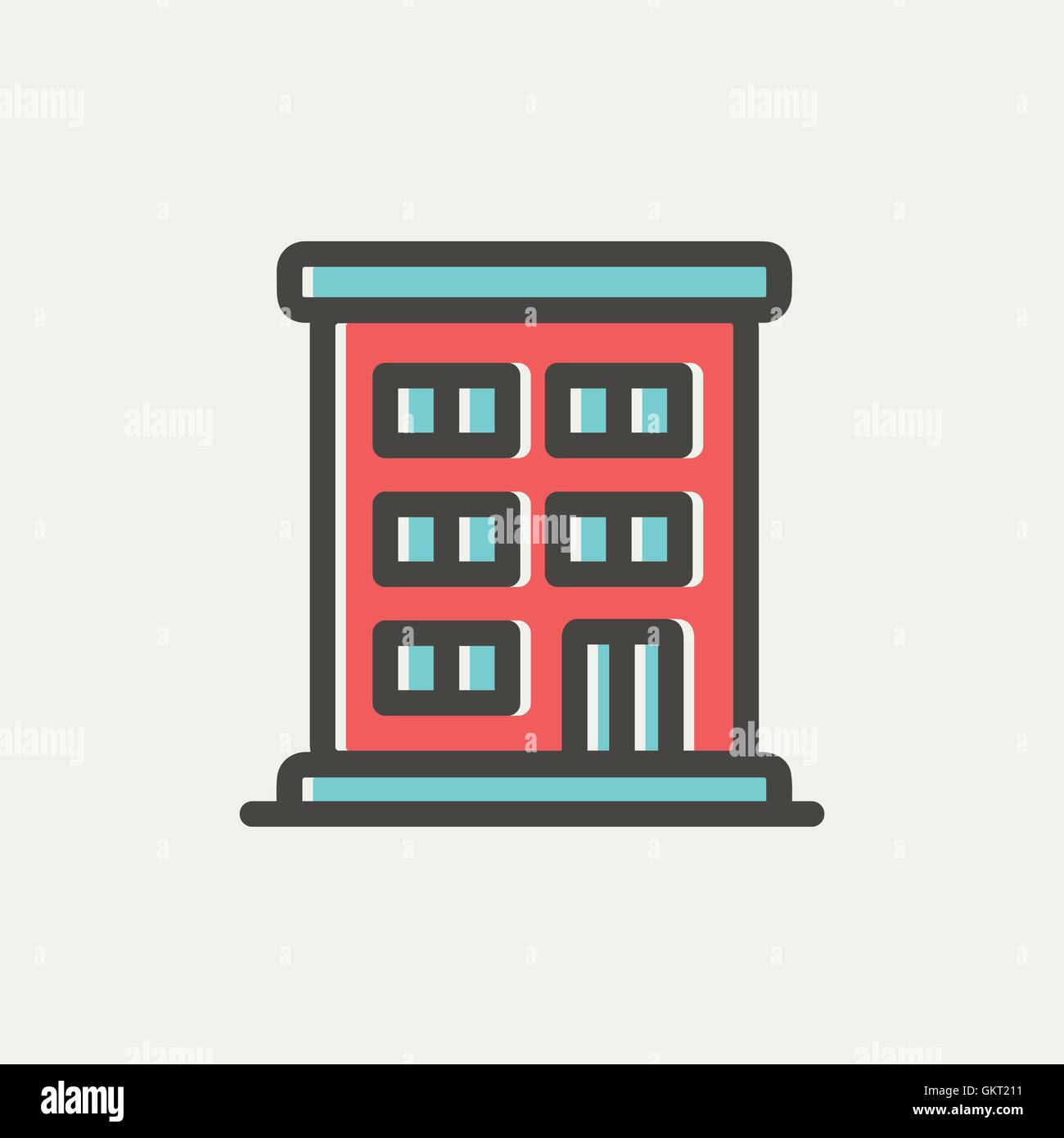 Residential building thin line icon Stock Vector Image & Art - Alamy