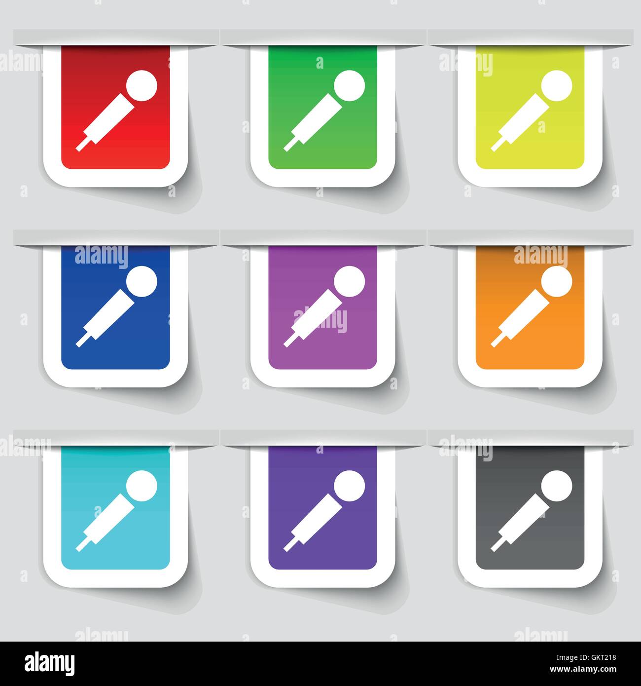 microphone icon sign. Set of multicolored modern labels for your design ...