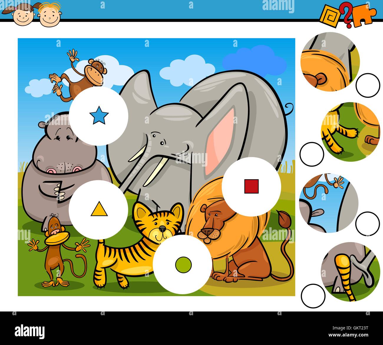match pieces game cartoon Stock Vector Image & Art - Alamy