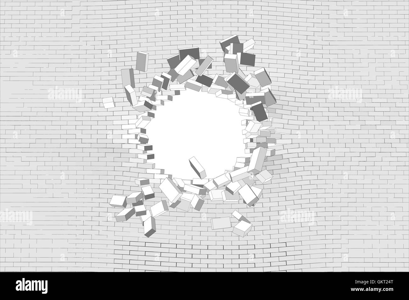 Brick wall hole broken hi-res stock photography and images - Alamy