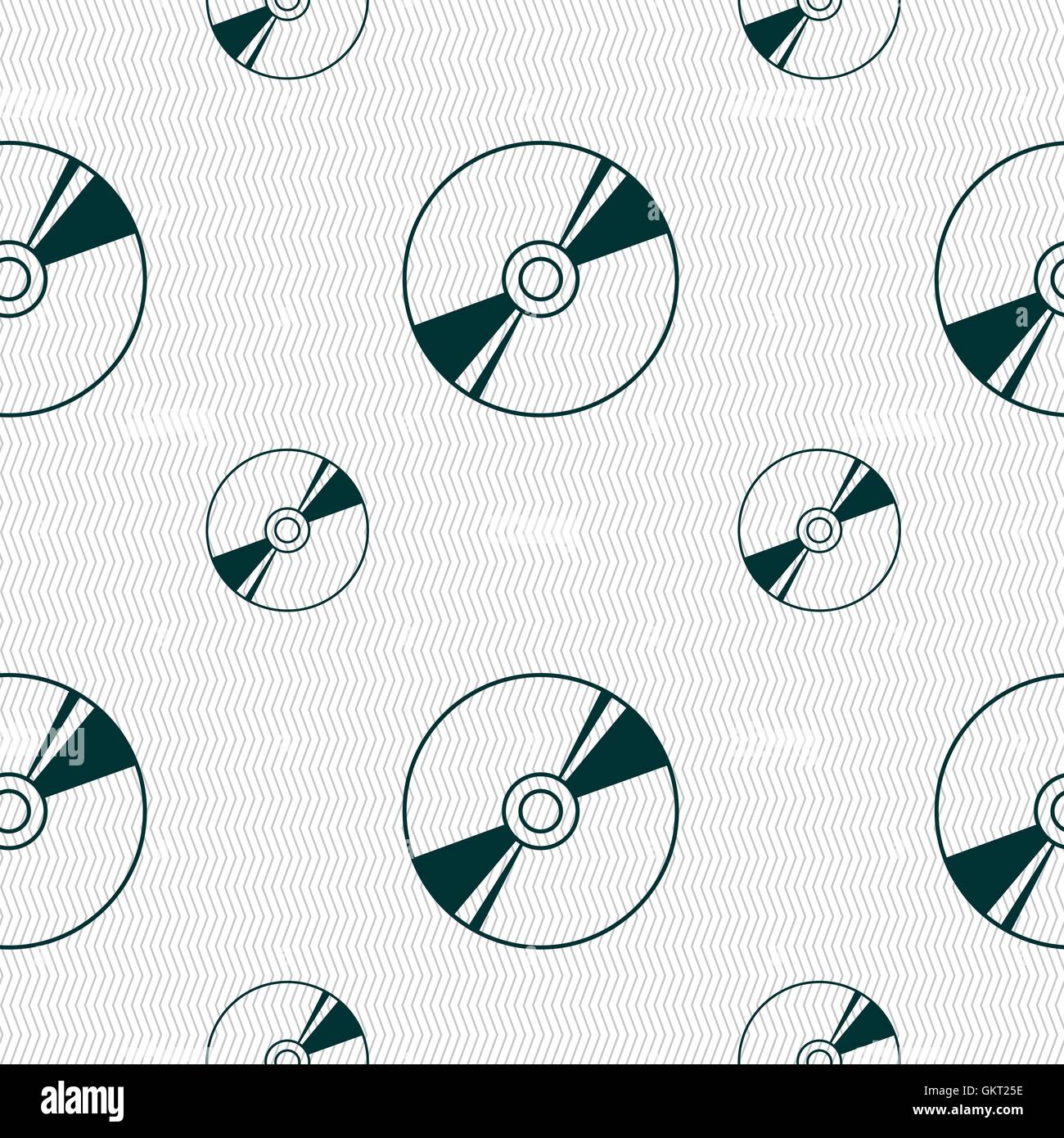 Cd, DVD, compact disk, blue ray icon sign. Seamless pattern with ...