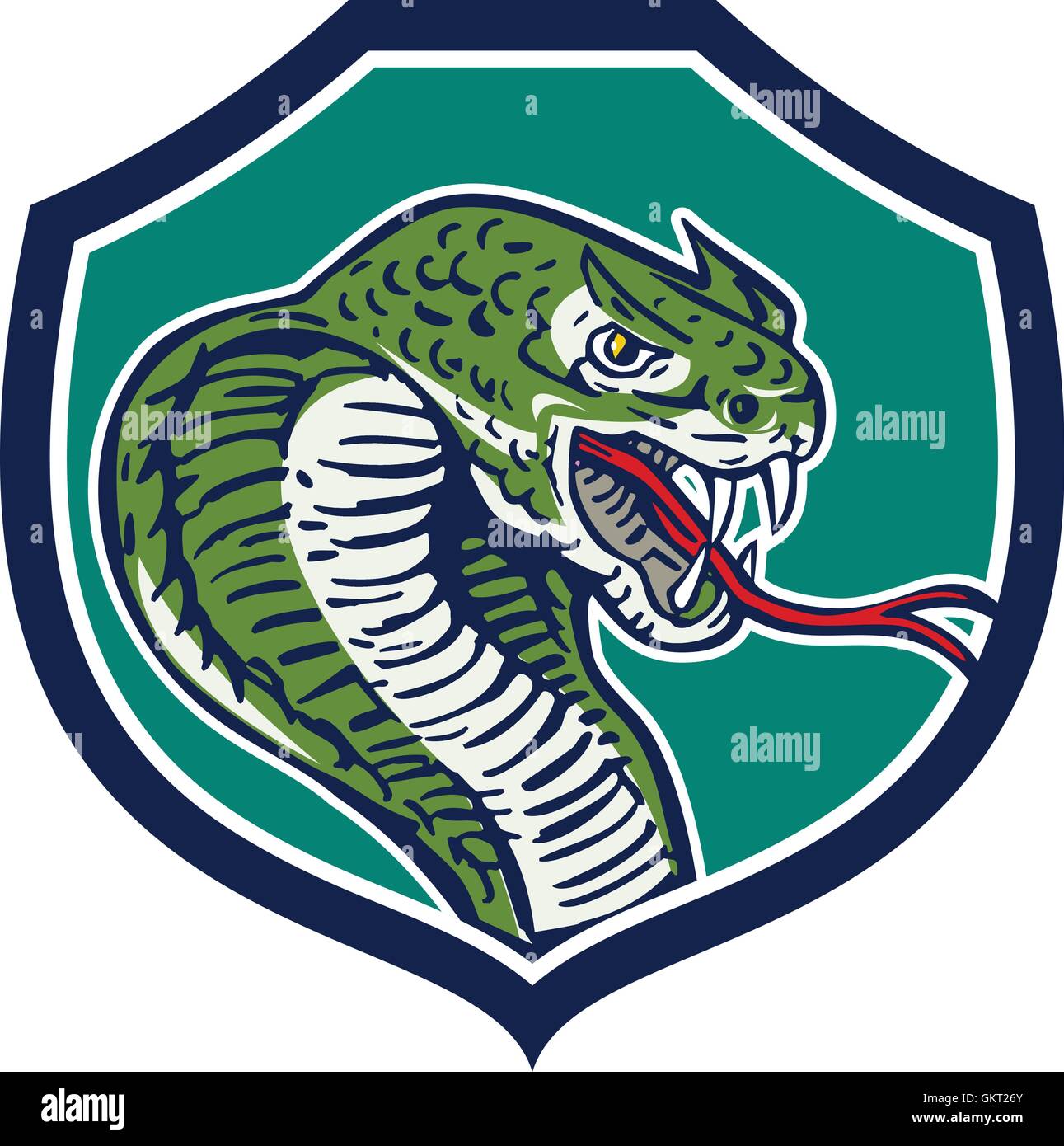 Cobra Viper Snake Shield Retro Stock Vector Image & Art - Alamy