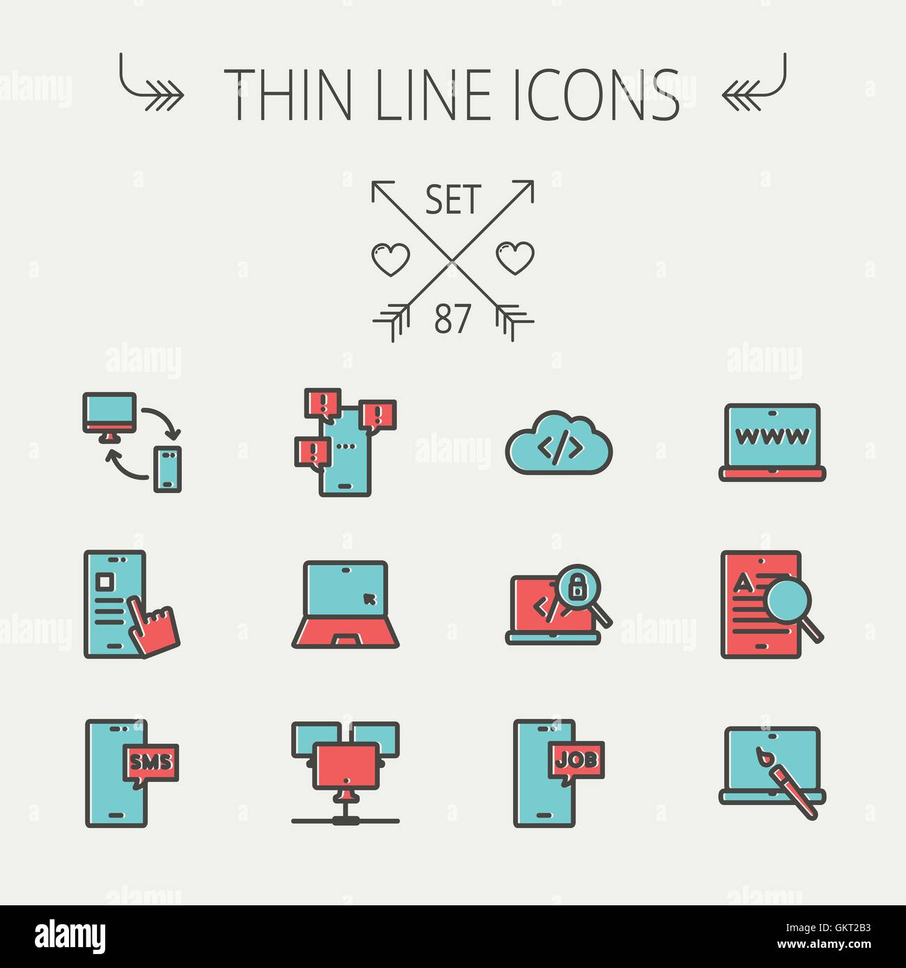 Network technology thin line Stock Vector Images - Alamy