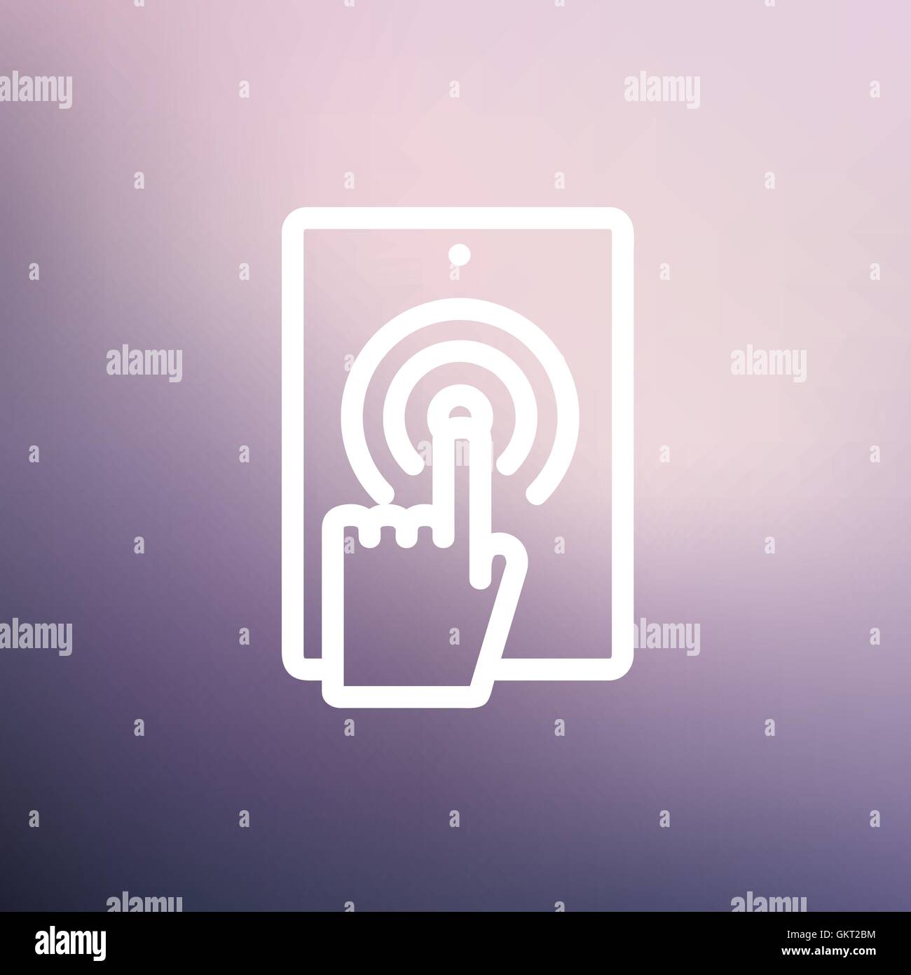Touch mark in mobile phone thin line icon Stock Vector Image & Art - Alamy