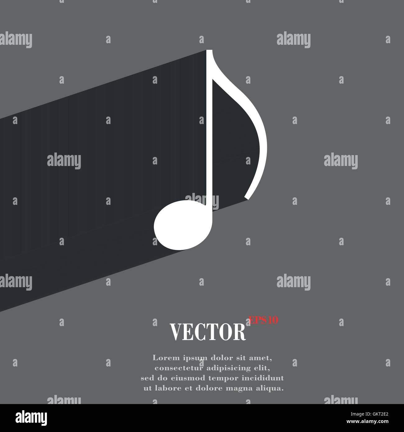 musical note, music, ringtone icon symbol Flat modern web design with ...