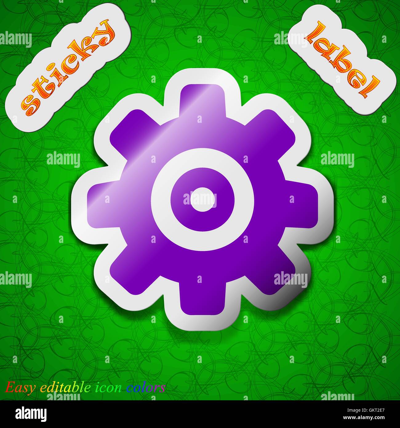 Cog settings, Cogwheel gear mechanism icon sign. Symbol chic colored ...