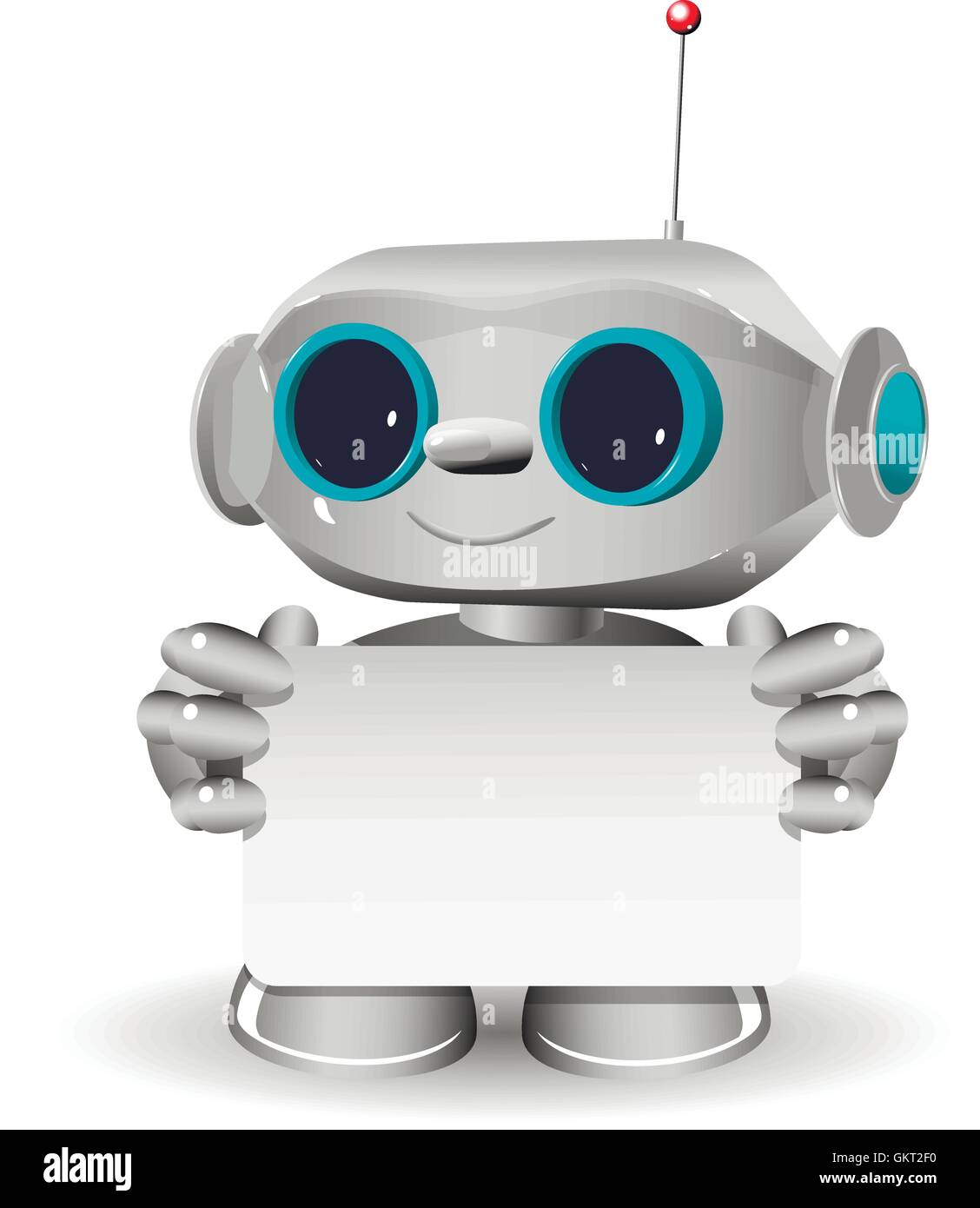 White Robot With A White Background Stock Vector Image & Art - Alamy