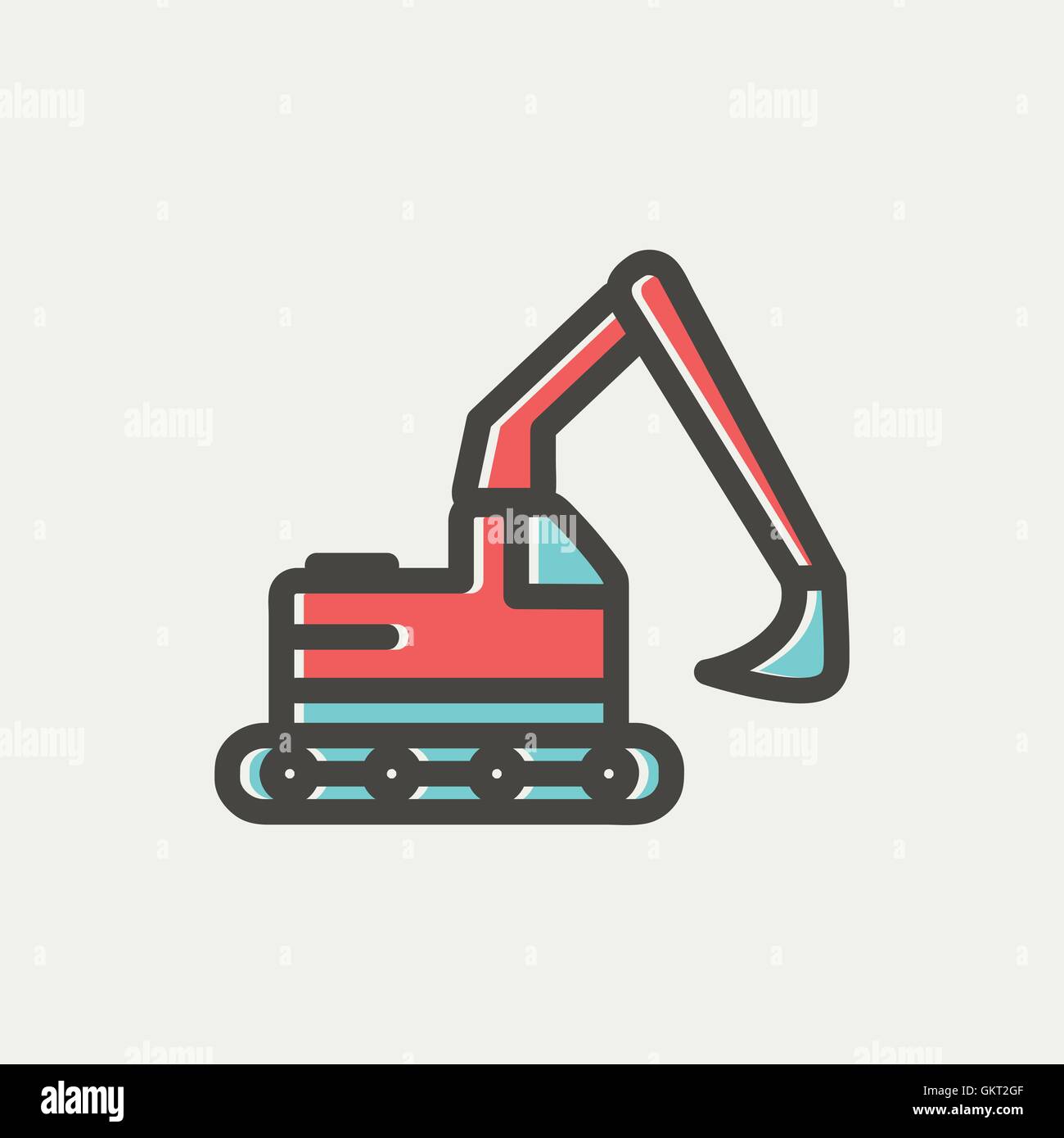 Excavator machine isolated icon hi-res stock photography and images - Alamy