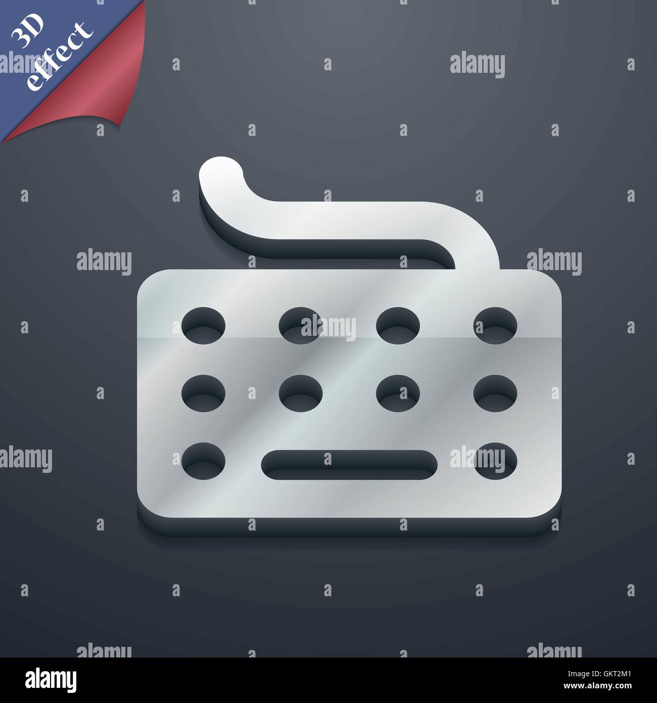 keyboard icon symbol. 3D style. Trendy, modern design with space for ...