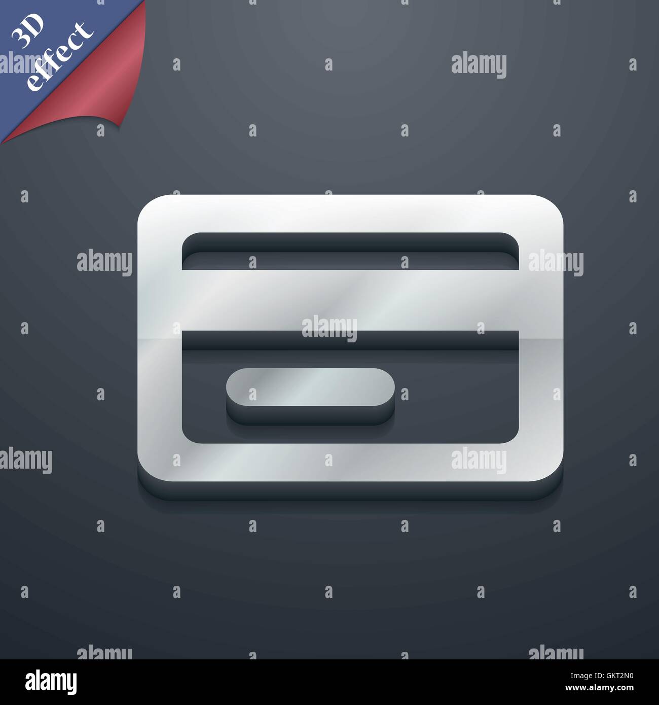 credit card icon symbol. 3D style. Trendy, modern design with space for ...
