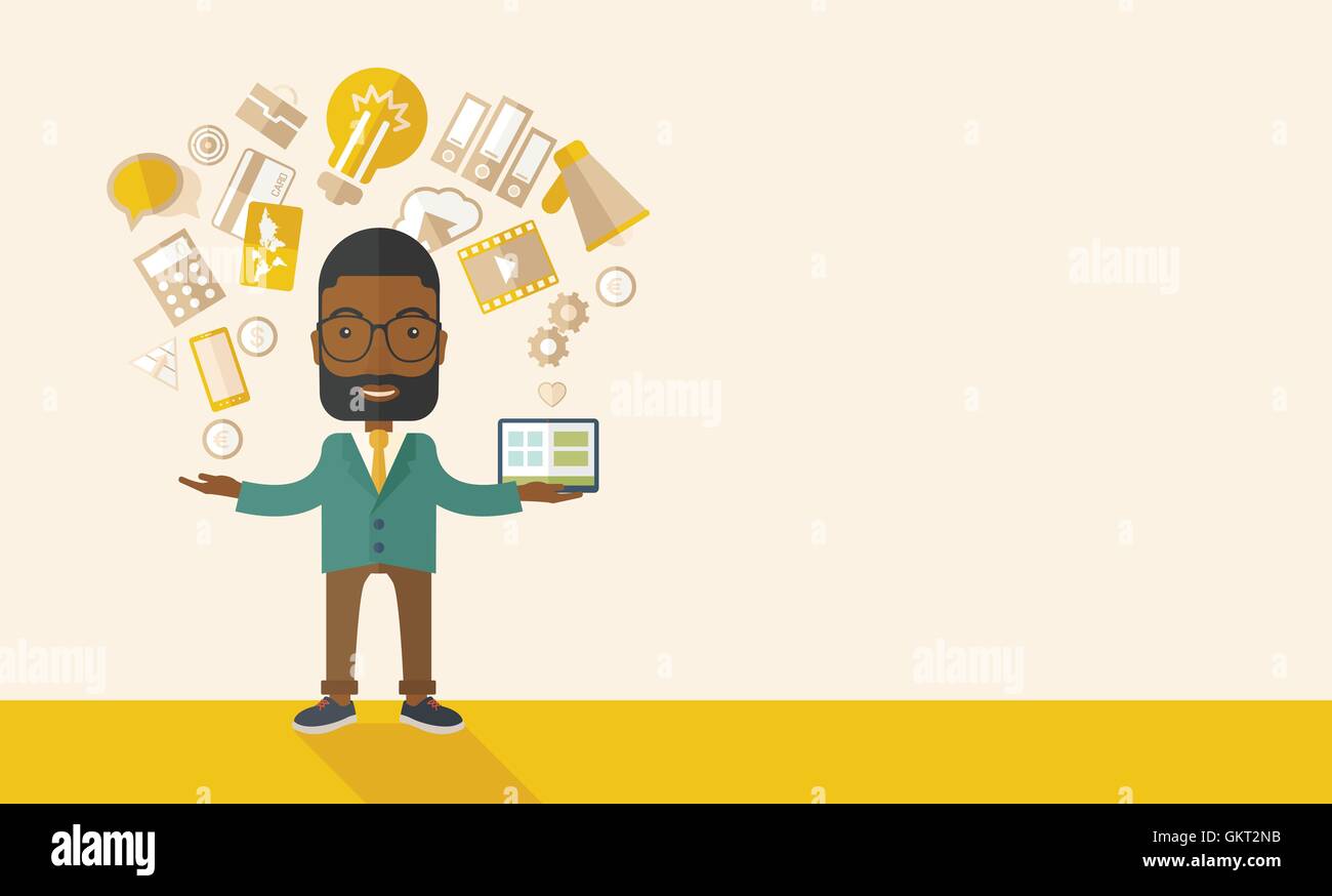 African man at work Stock Vector Images - Alamy