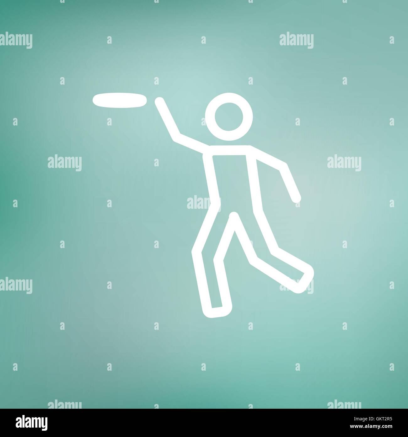 Man catching a flying disc thin line icon Stock Vector Image & Art - Alamy