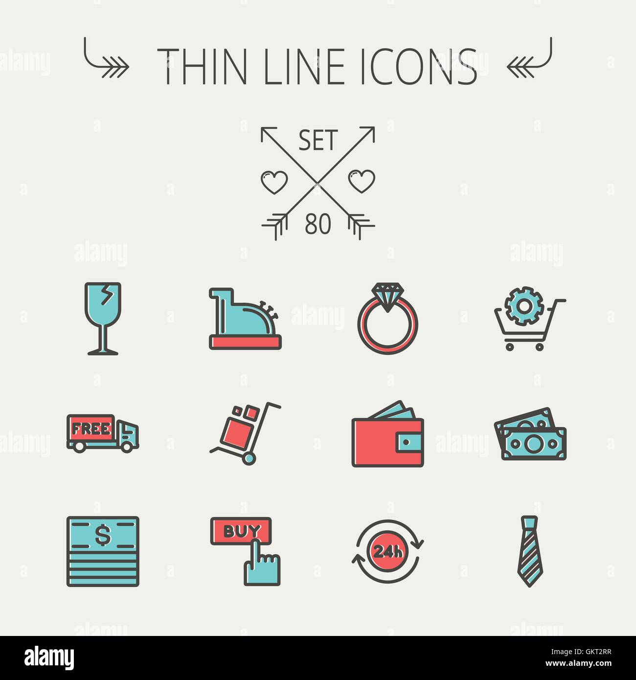Business shopping thin line icon set Stock Vector Image & Art - Alamy
