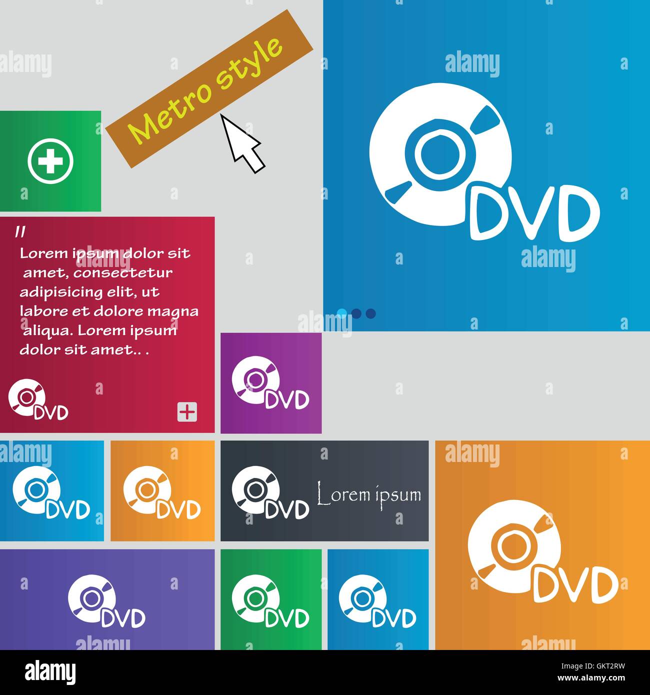 dvd icon sign. buttons. Modern interface website buttons with cursor pointer. Vector Stock ...